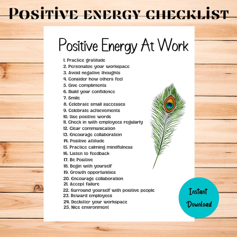 Positive Energy Sign, Improve Mood at Work, Positive Mood List ...