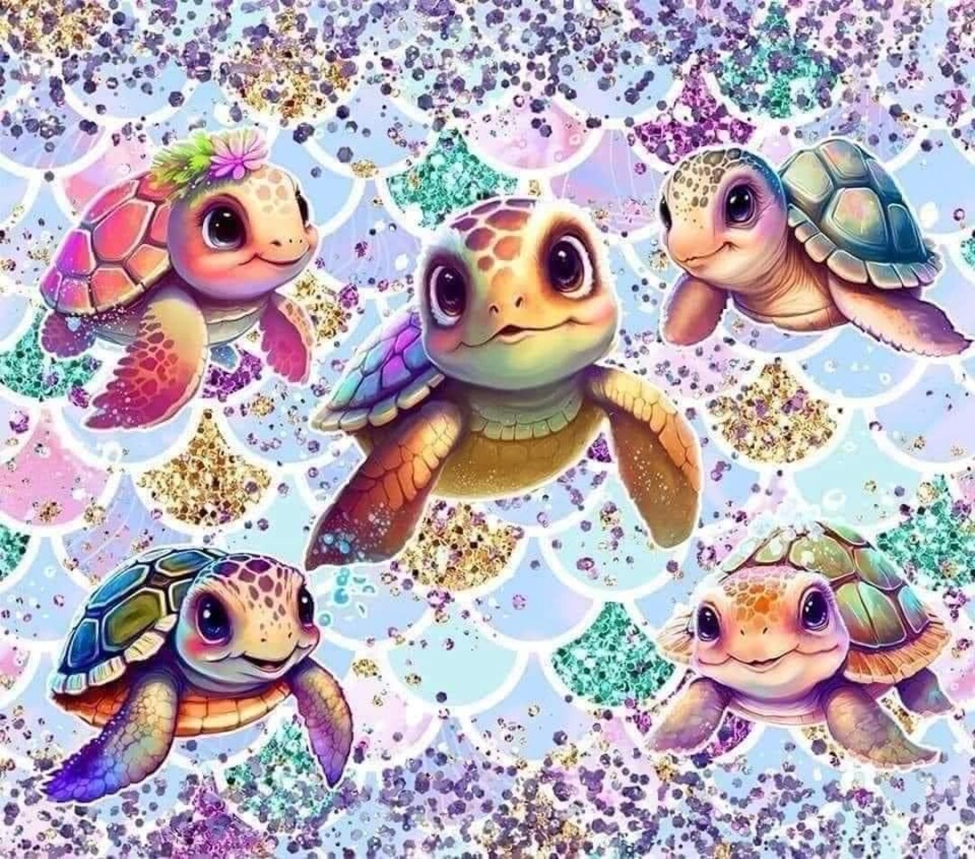 NOT DIGITAL DOWNLOAD Turtles Print Ready to Use Ready to Press Transfer ...