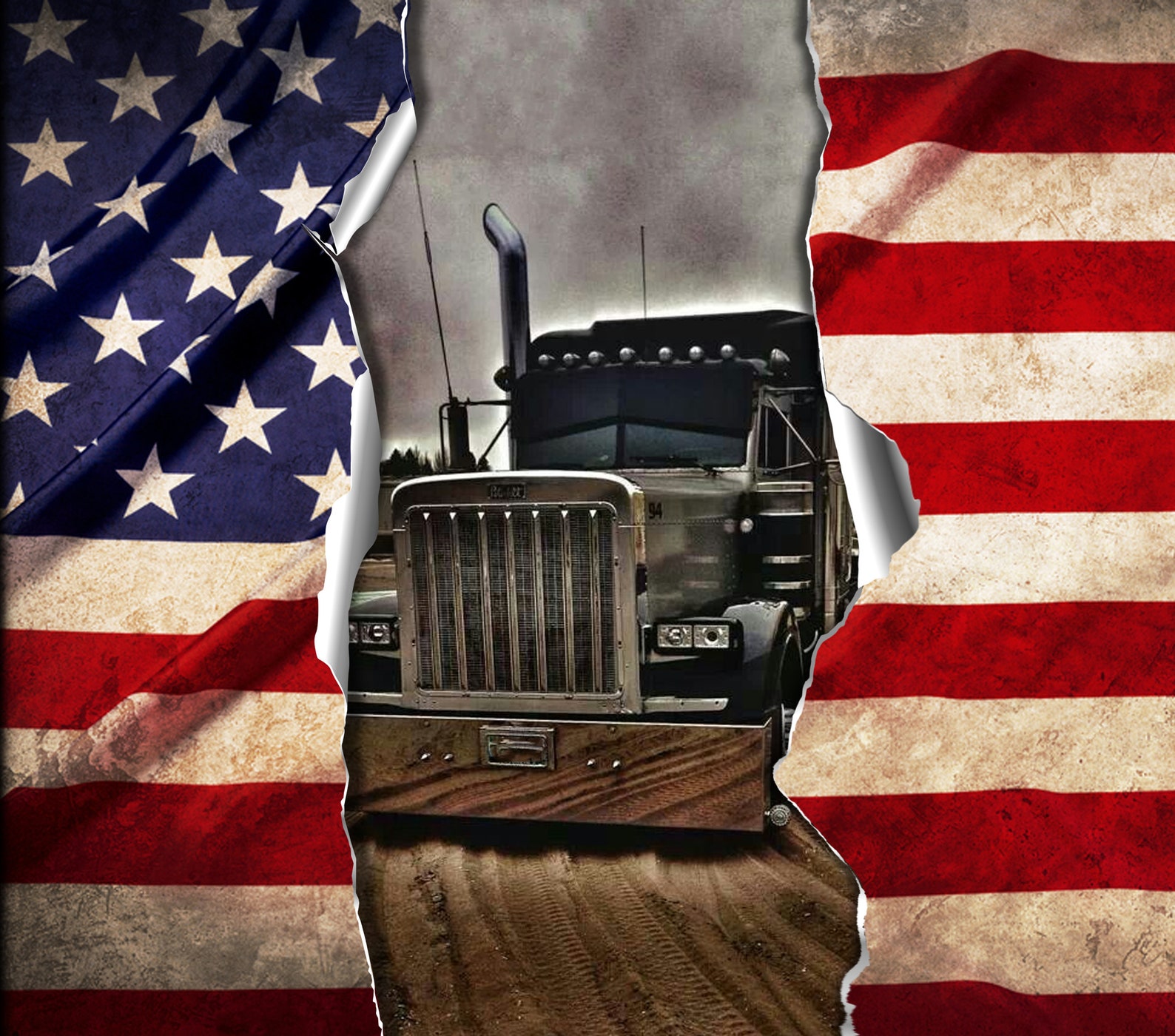 NOT DIGITAL DOWNLOAD Trucker Flag Print Ready to Use Ready to Press ...