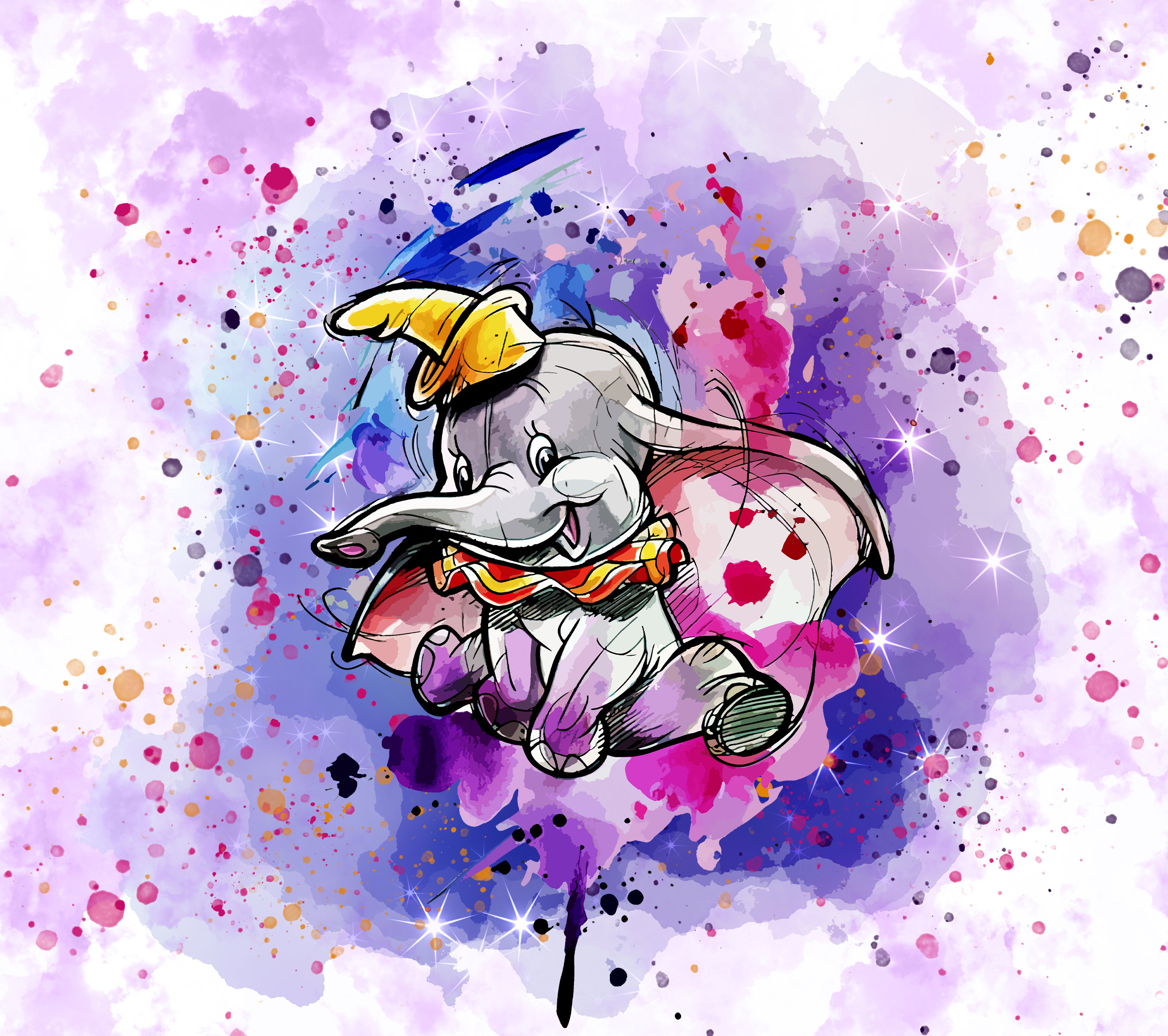 NOT DIGITAL DOWNLOAD Dumbo Water Colors Print Ready to Use Ready to ...