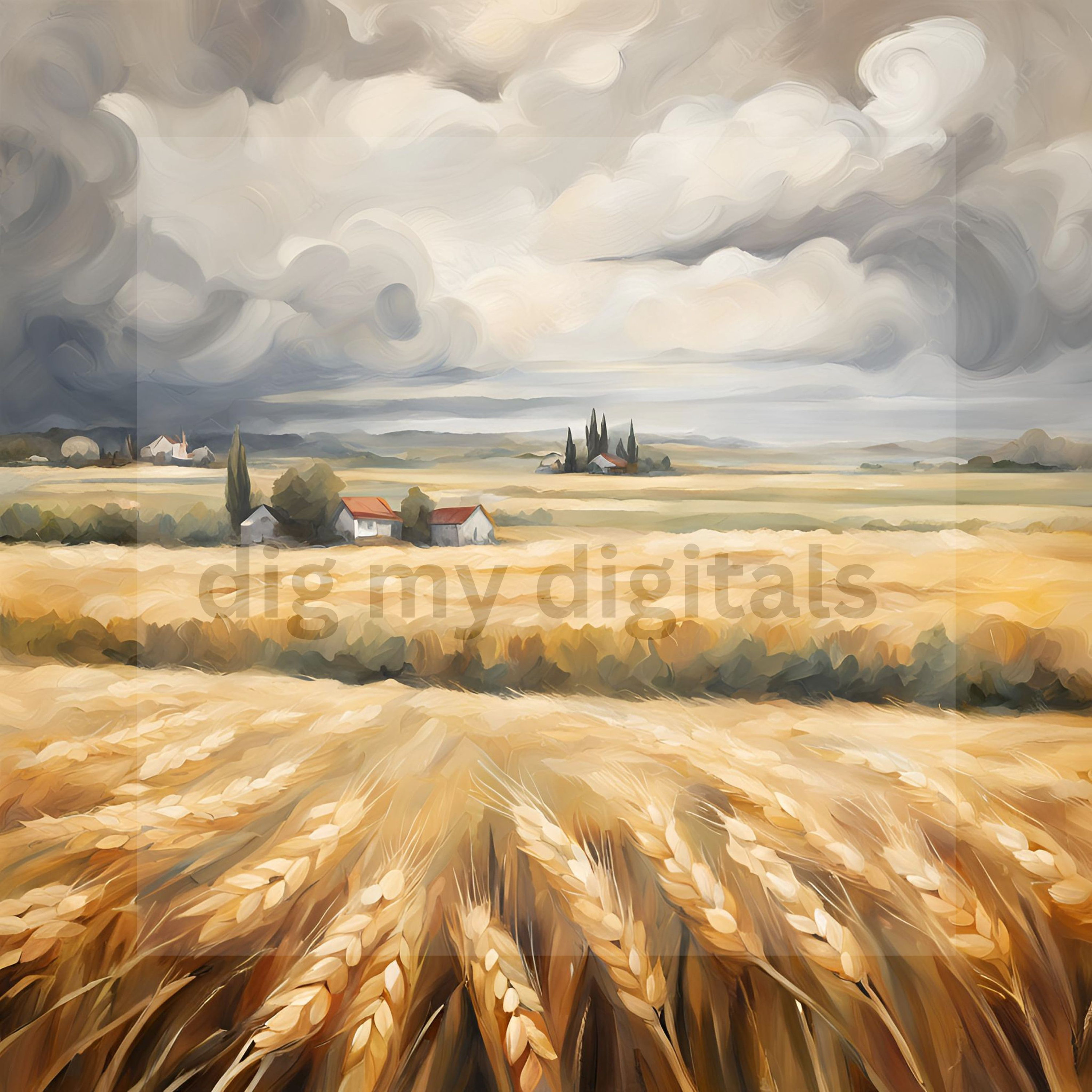 10 Wheat Field Clip Art, Printable Clipart, Jpg, Digital Download ...