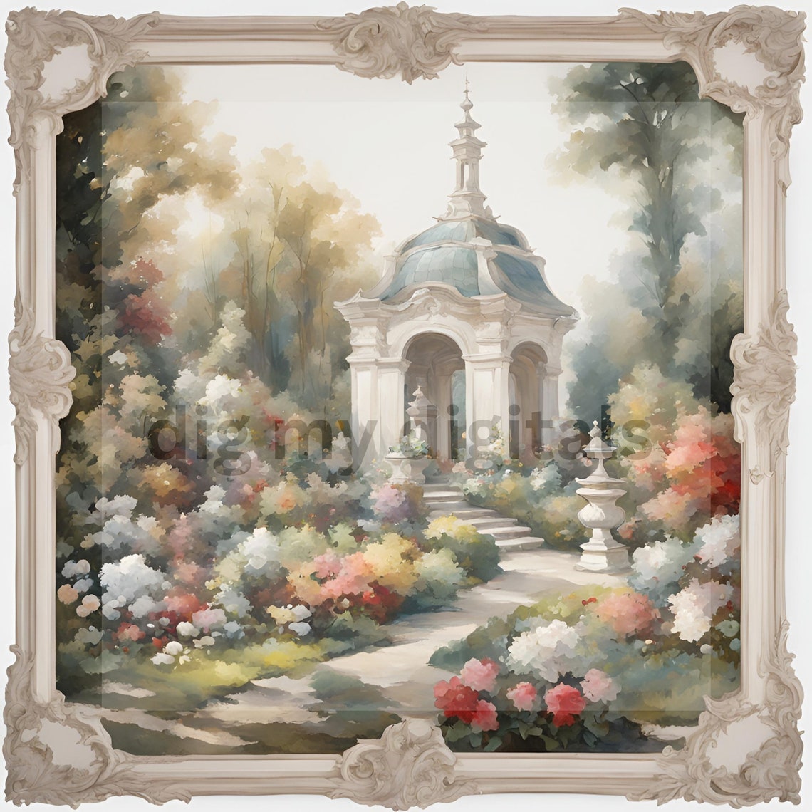 10 Rococo Garden Clip Art, Printable Clipart, Jpg, Digital Download ...