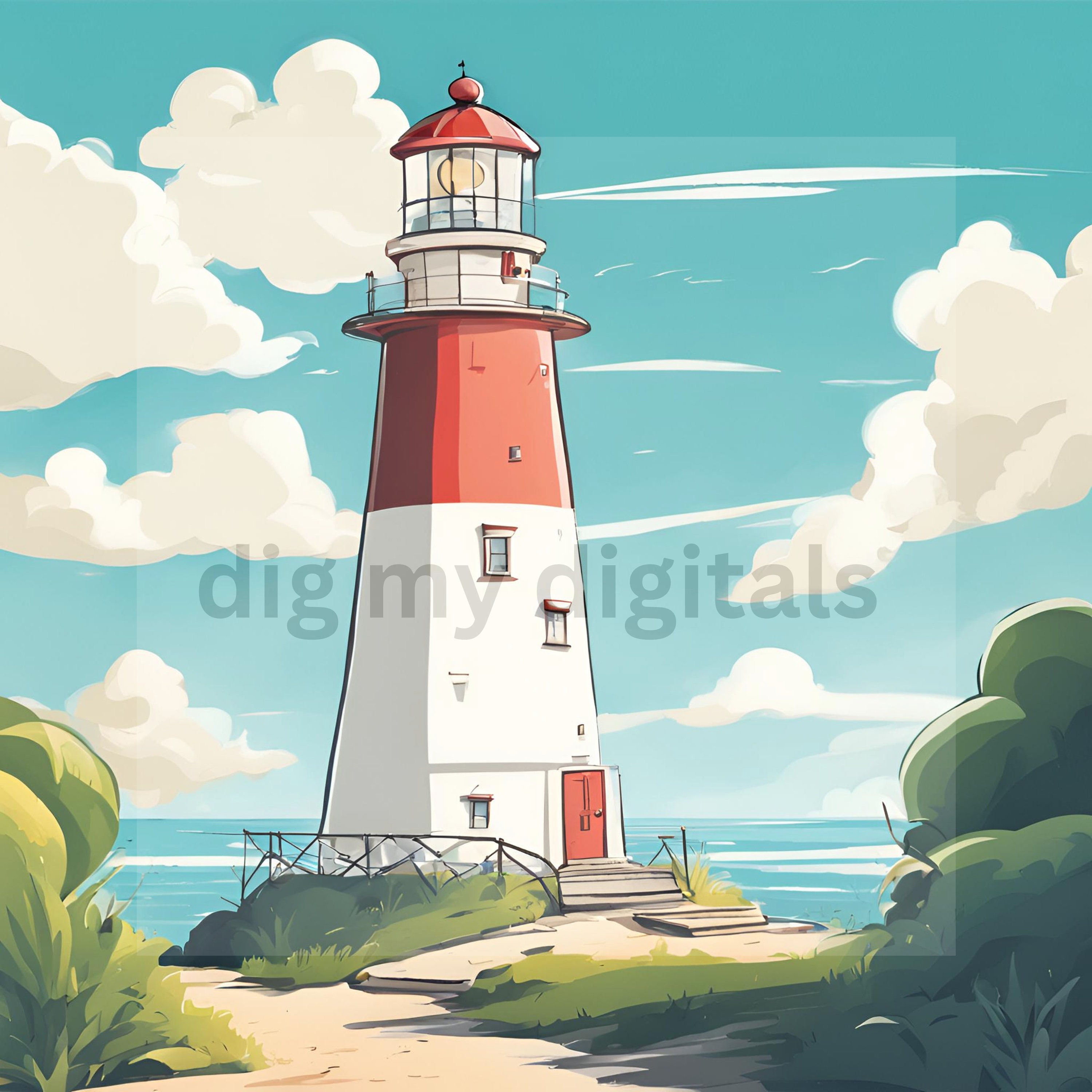 10 Lighthouse Clip Art, Printable Clipart, Jpg, Digital Download ...
