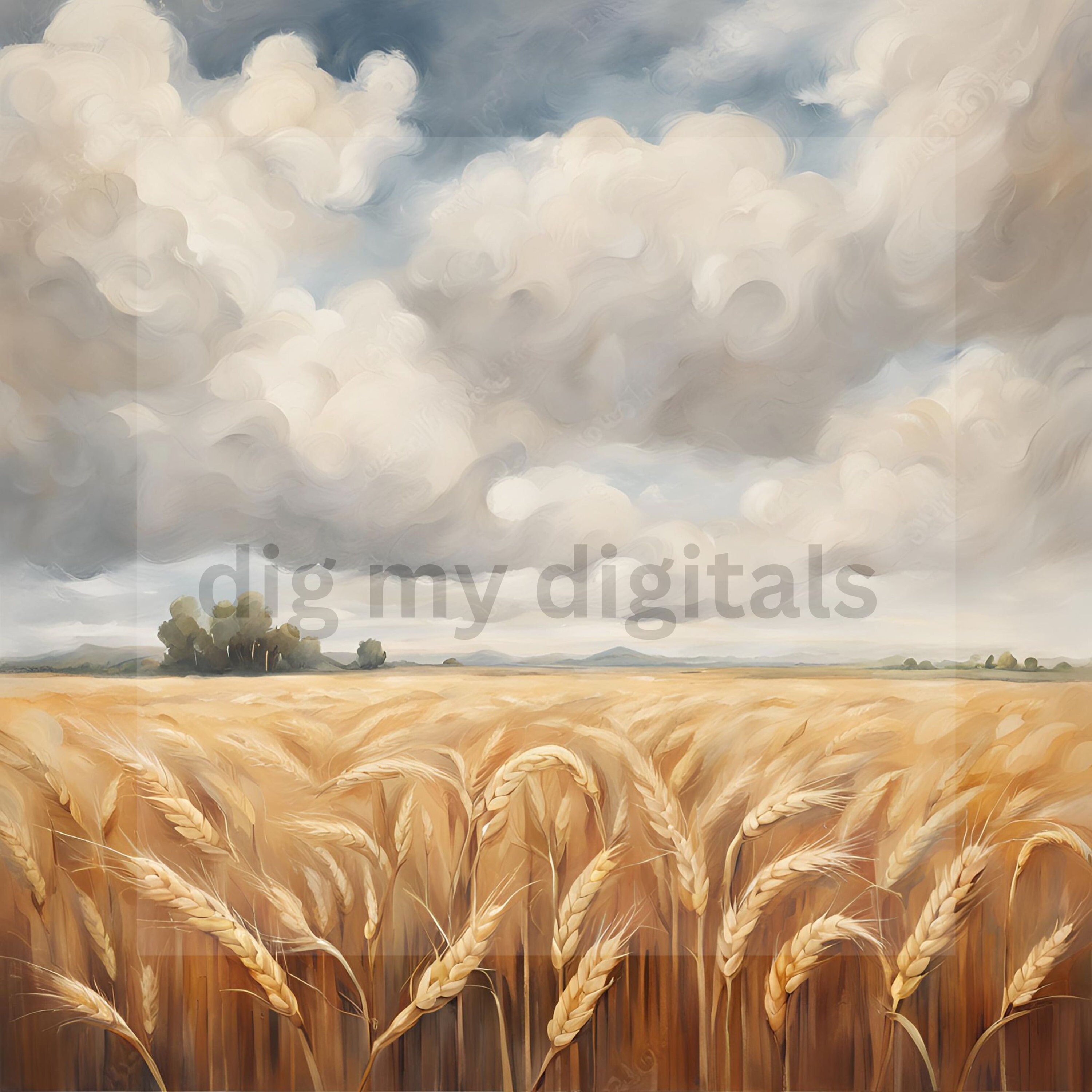 10 Wheat Field Clip Art, Printable Clipart, Jpg, Digital Download ...