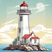 10 Lighthouse Clip Art, Printable Clipart, Jpg, Digital Download ...
