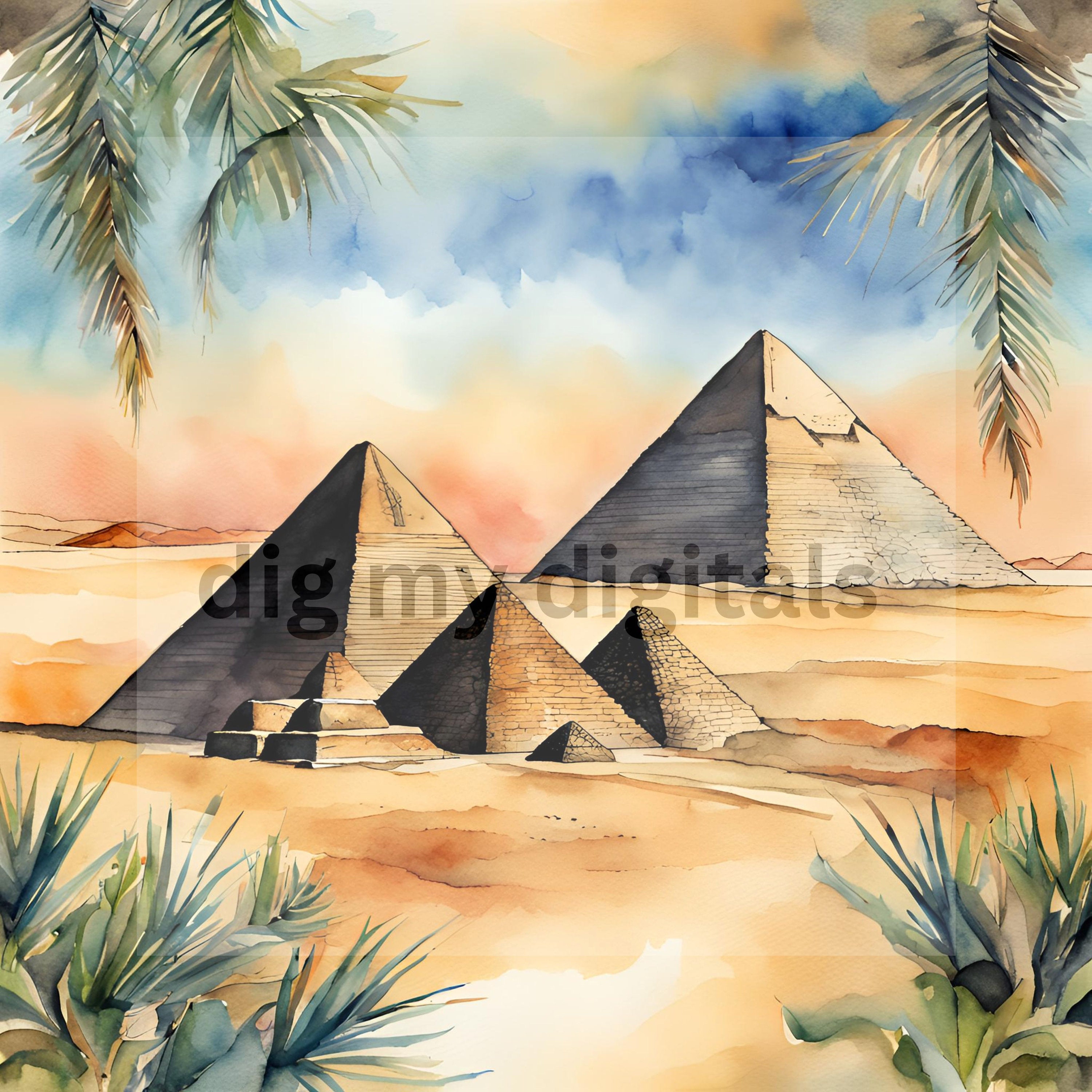 8 Egyptian Pyramids Clip Art, Printable Clipart, Jpg, Digital Download ...