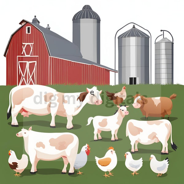 Barnyard Clip Art - Etsy