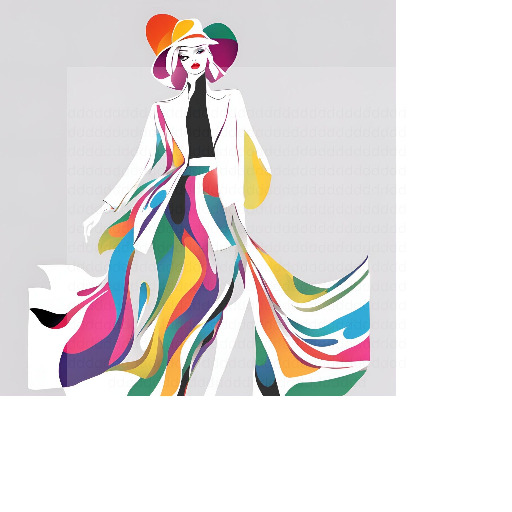 10 Fashion Model Clip Art, Printable Clipart, Jpg, Digital Download ...