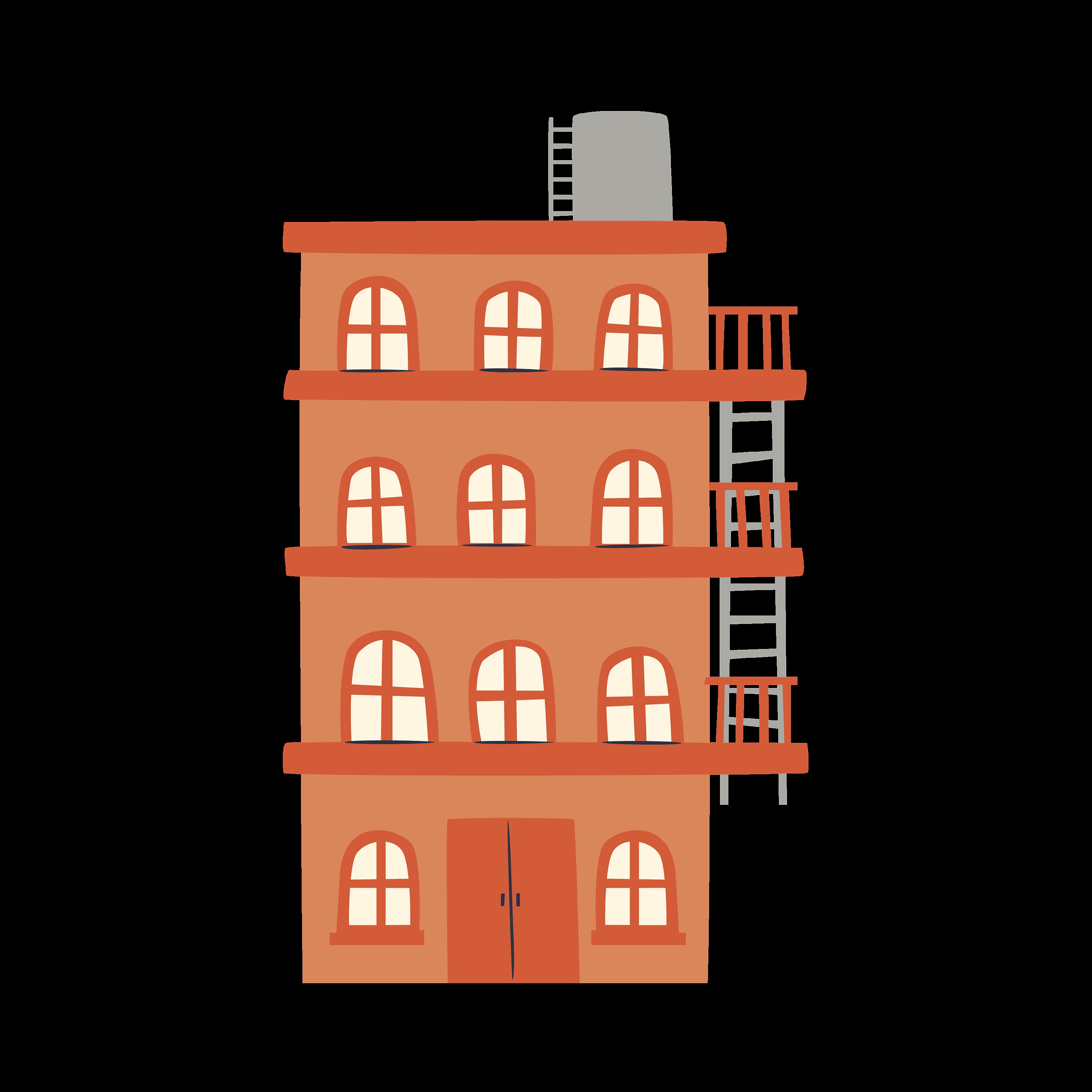 10 Buildings Clip Art, Printable Clipart, Jpg, Digital Download ...