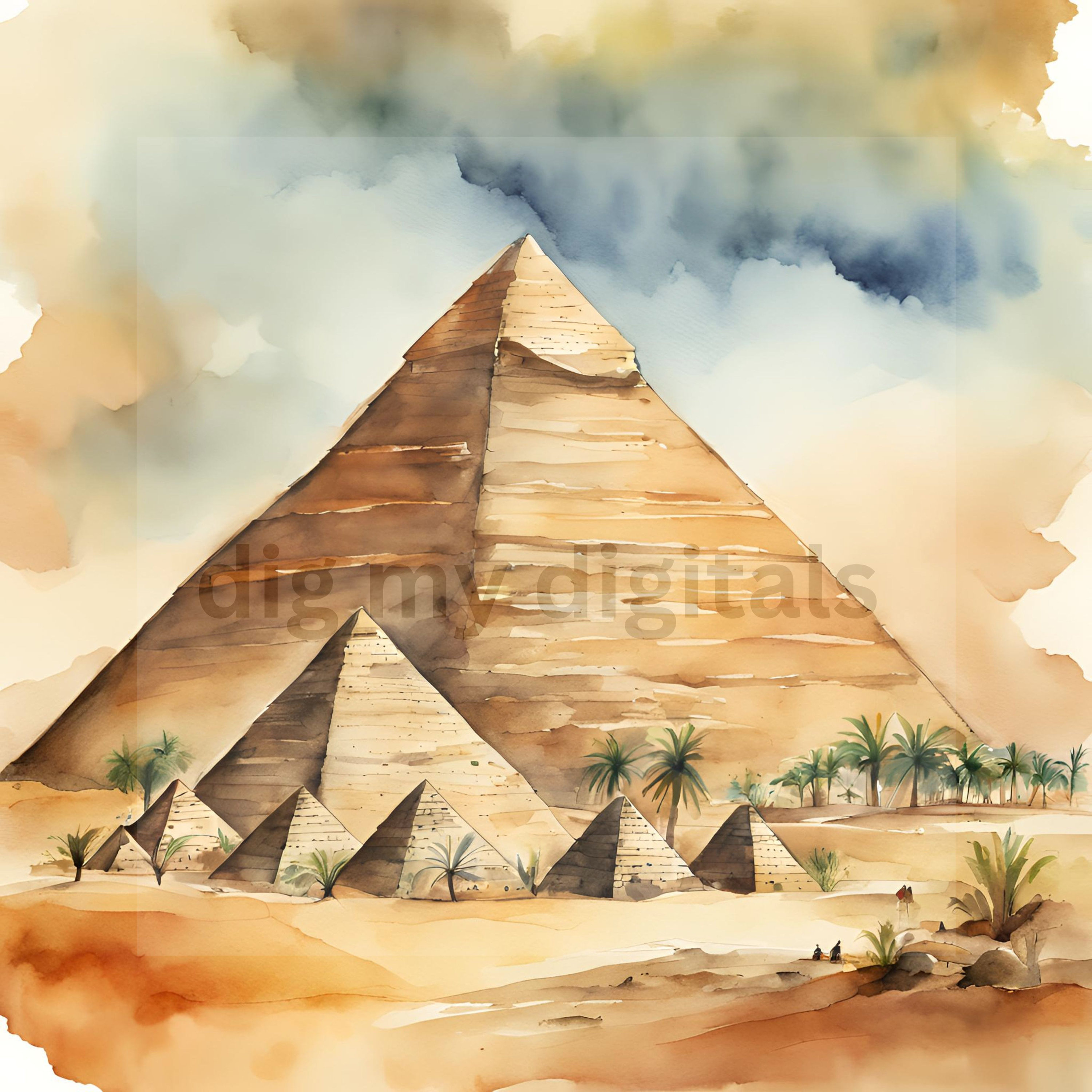 8 Egyptian Pyramids Clip Art, Printable Clipart, Jpg, Digital Download ...