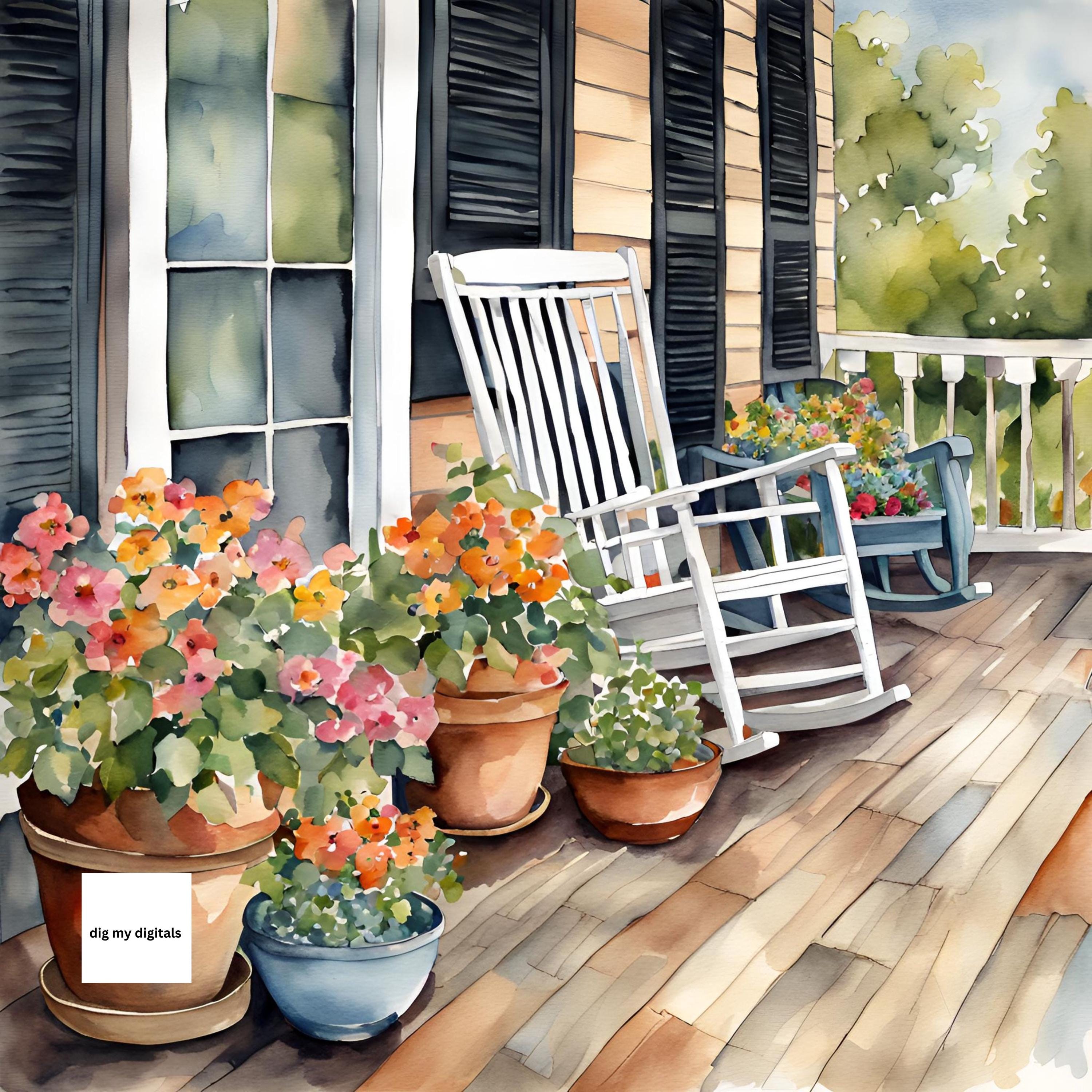 8 Front Porch Clip Art, Printable Clipart, Jpg, Digital Download ...