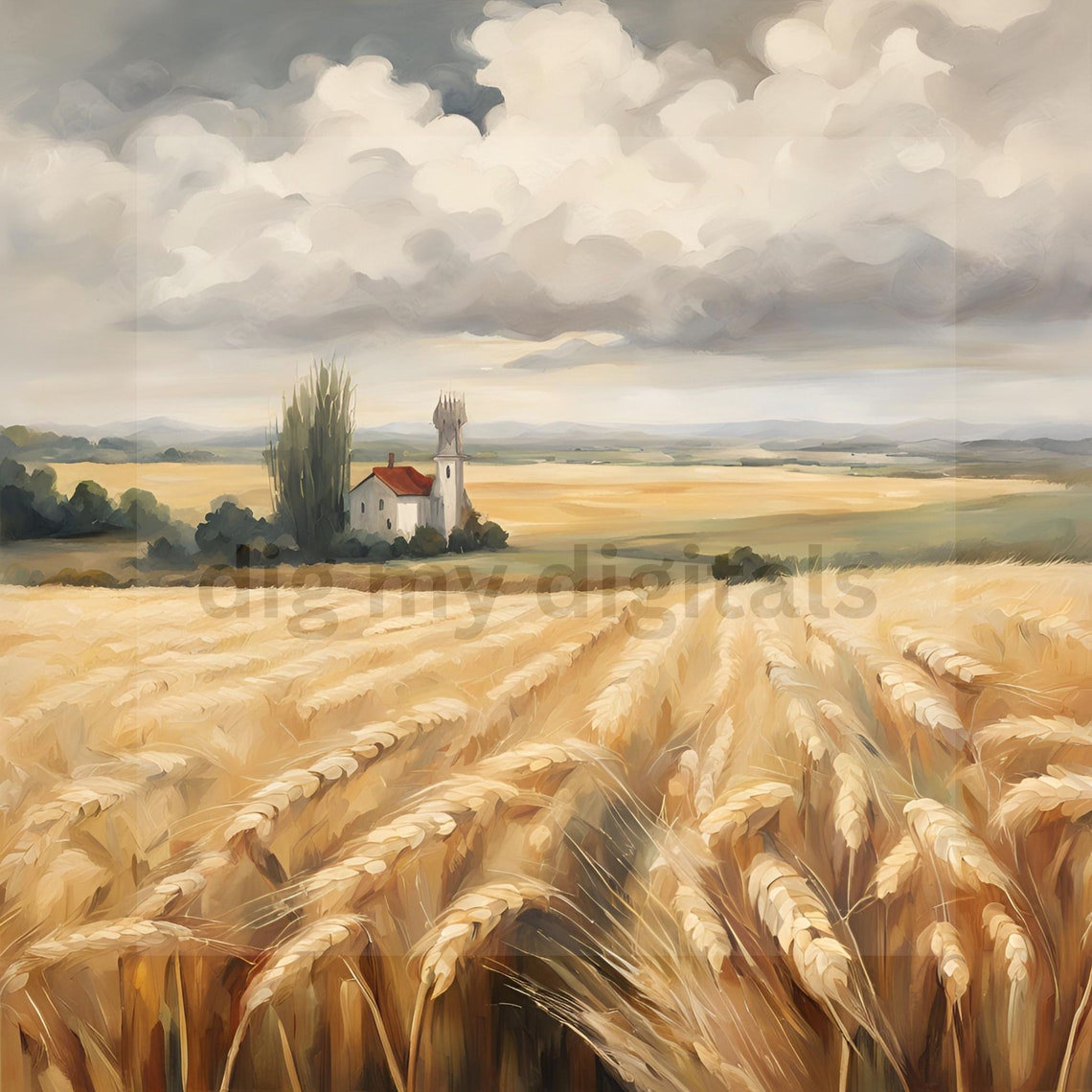 10 Wheat Field Clip Art, Printable Clipart, Jpg, Digital Download ...