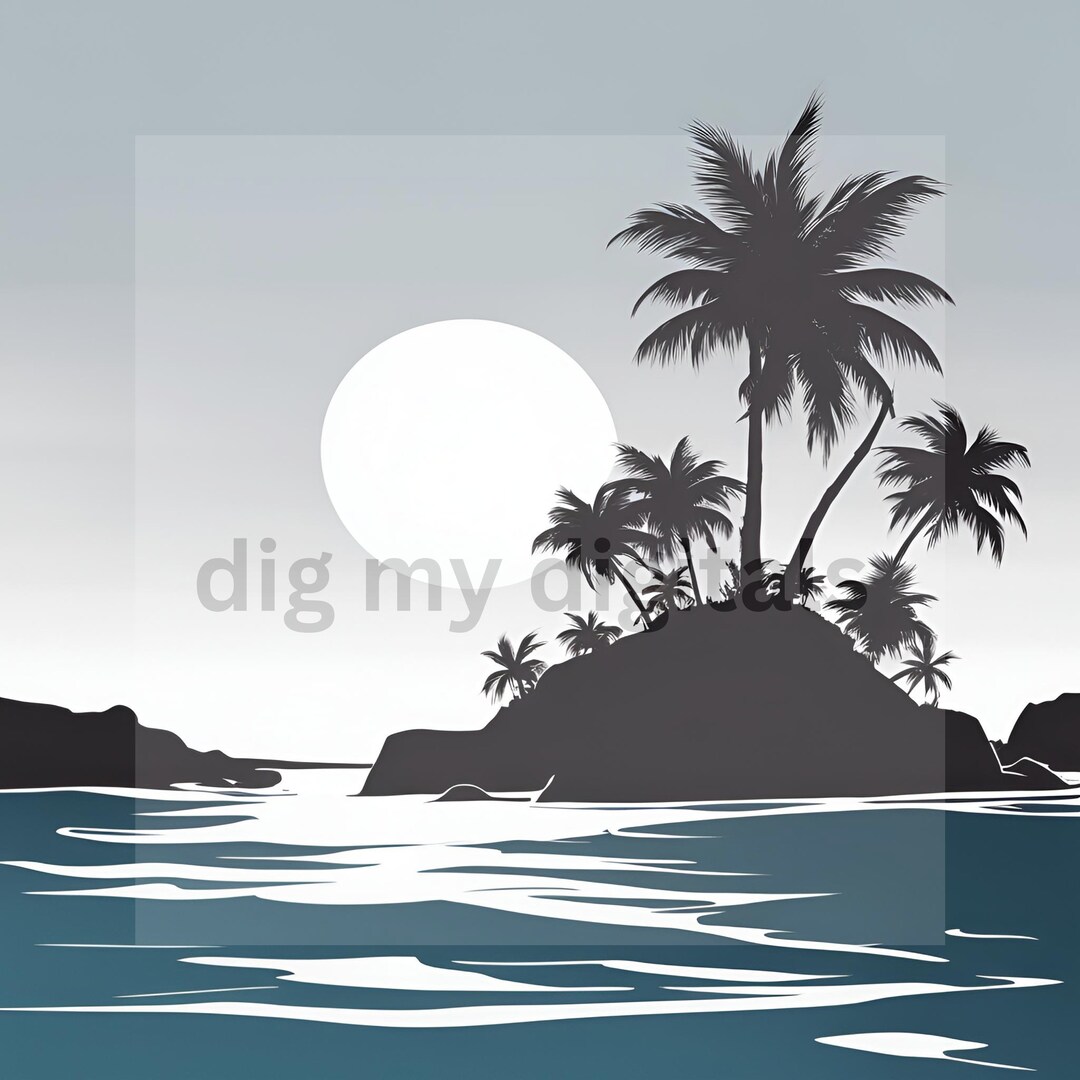 10 Island in the Sea Clip Art, Printable Clipart, Jpg, Digital Download ...
