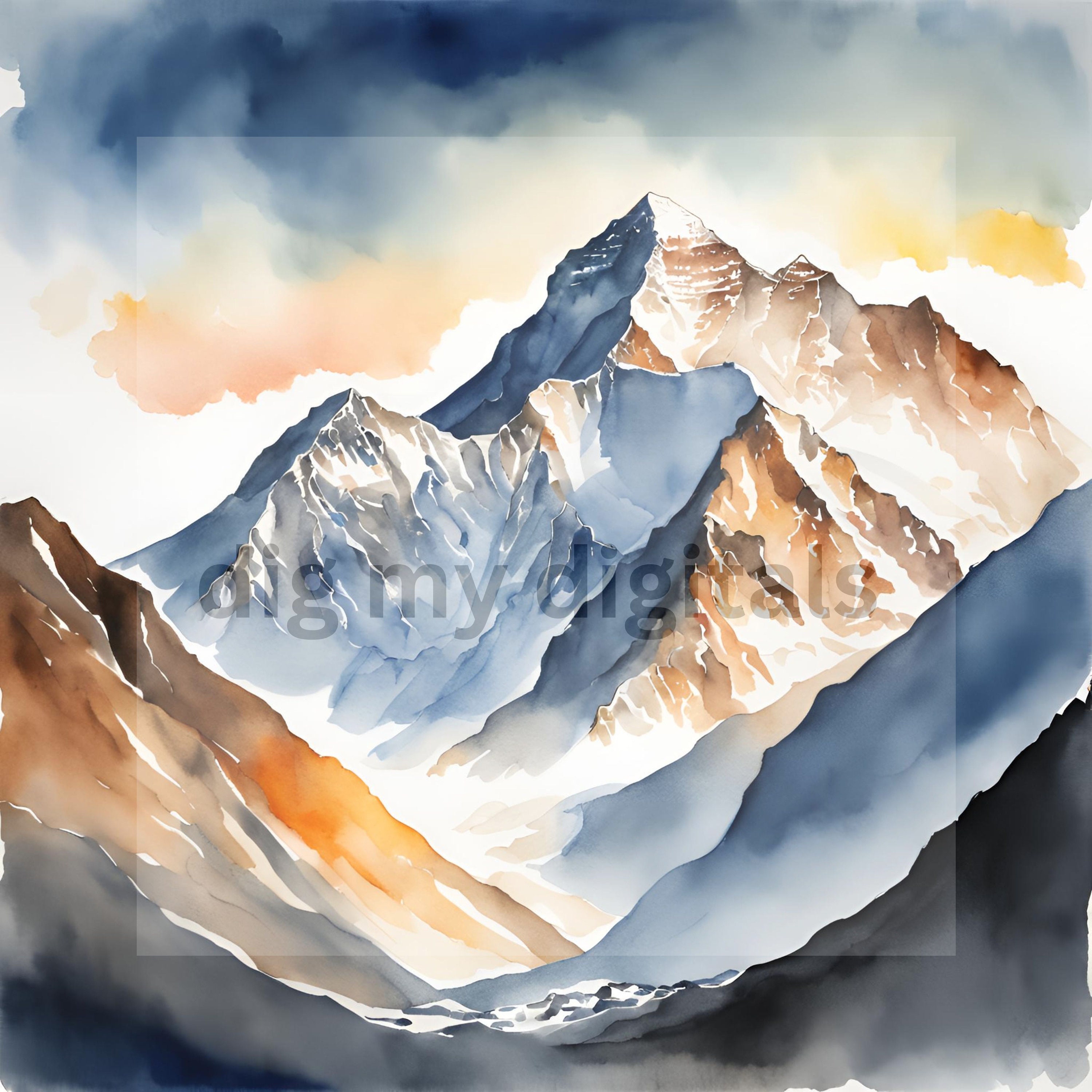 8 Mt Everest Clip Art, Printable Clipart, Jpg, Digital Download ...