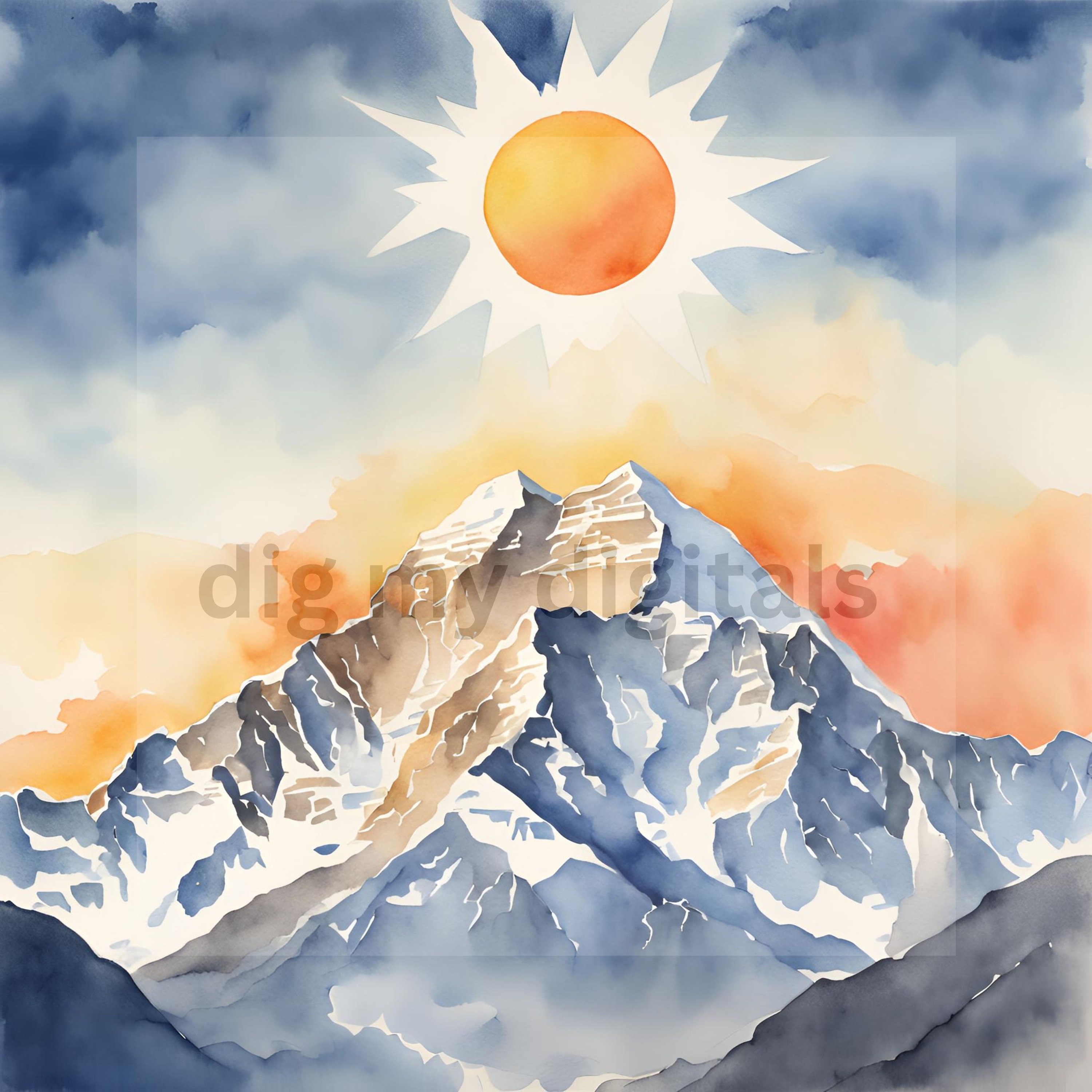 8 Mt Everest Clip Art, Printable Clipart, Jpg, Digital Download ...