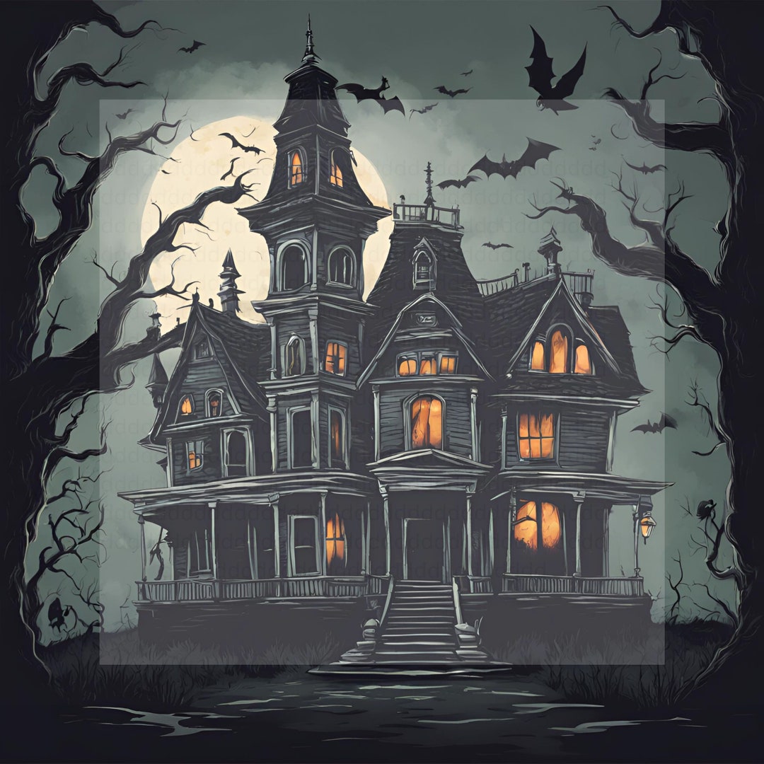 10 Haunted House Clip Art, Printable Clipart, Jpg, Digital Download ...