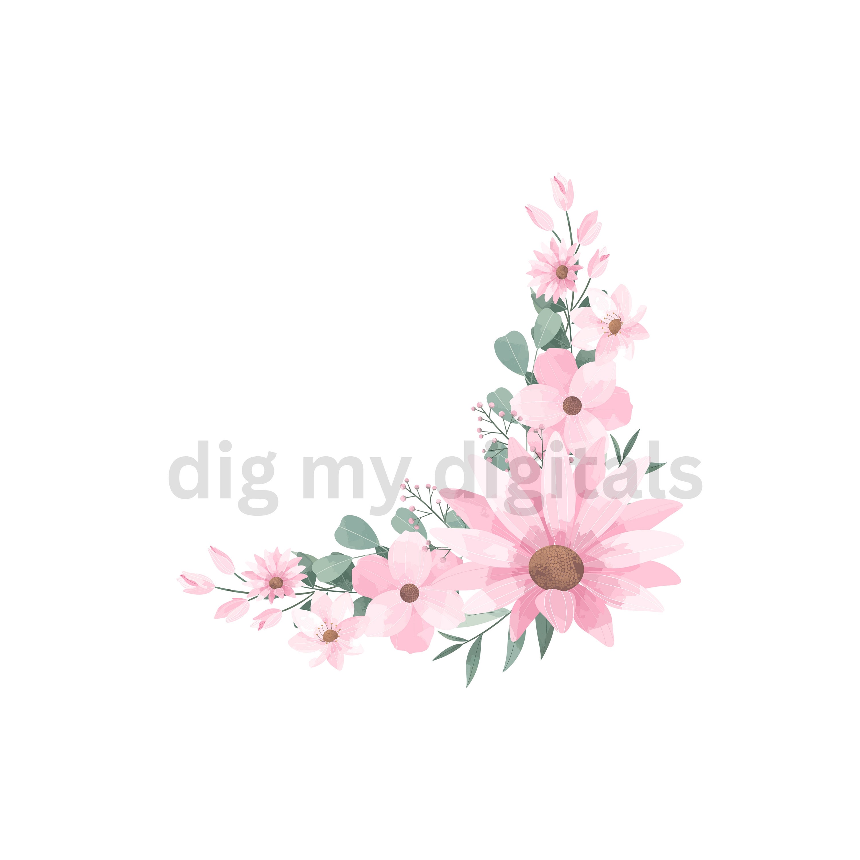 10 Floral Border Clip Art, Printable Clipart, Jpg, Digital Download ...