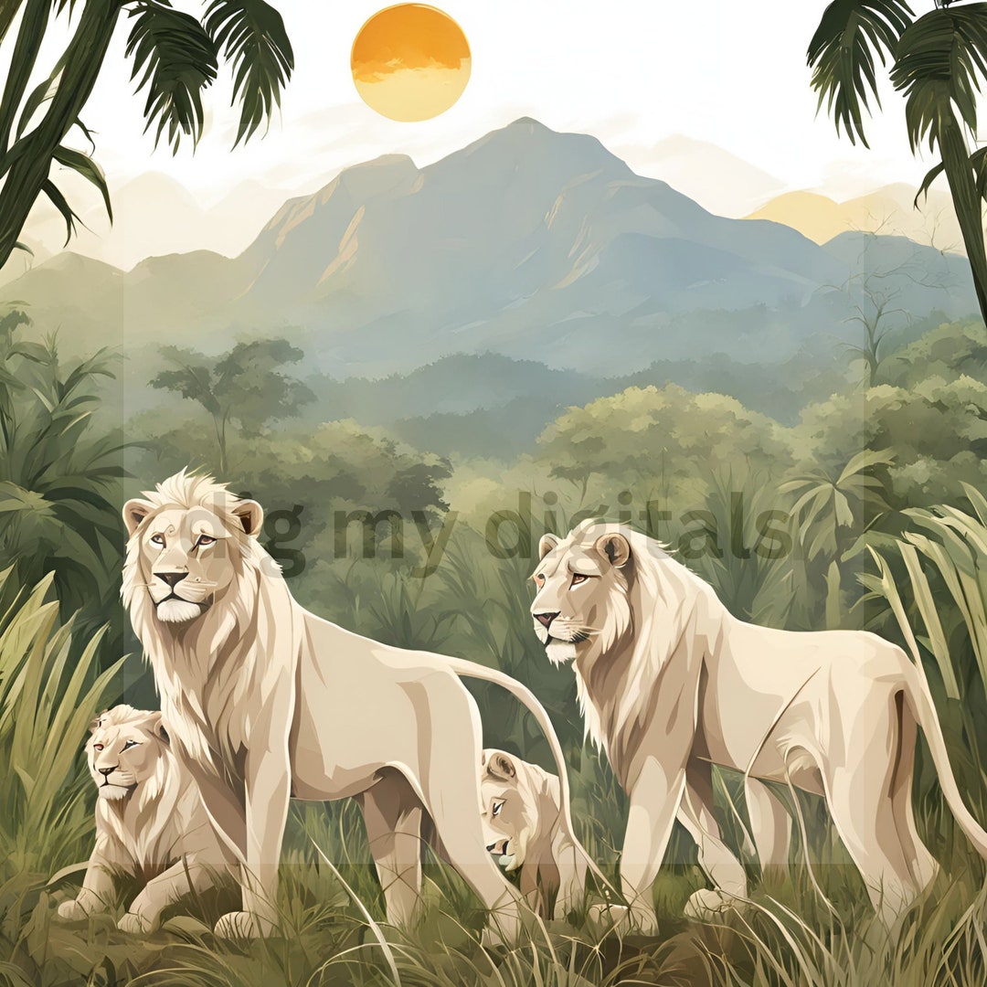10 African Lions Clip Art, Printable Clipart, Jpg, Digital Download ...