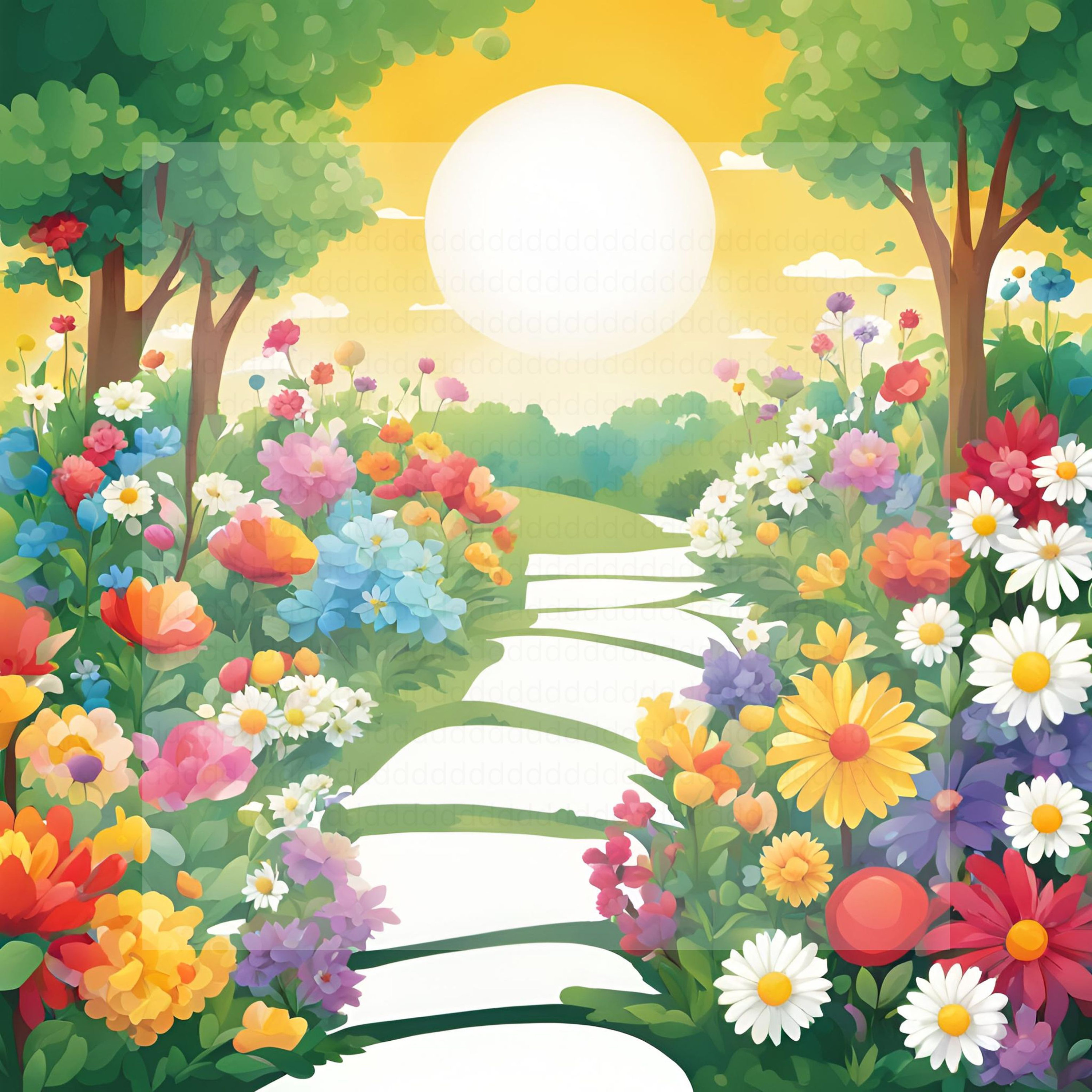 10 Flower Garden Clip Art, Printable Clipart, Jpg, Digital Download ...