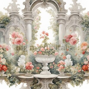 10 Rococo Garden Clip Art, Printable Clipart, Jpg, Digital Download ...