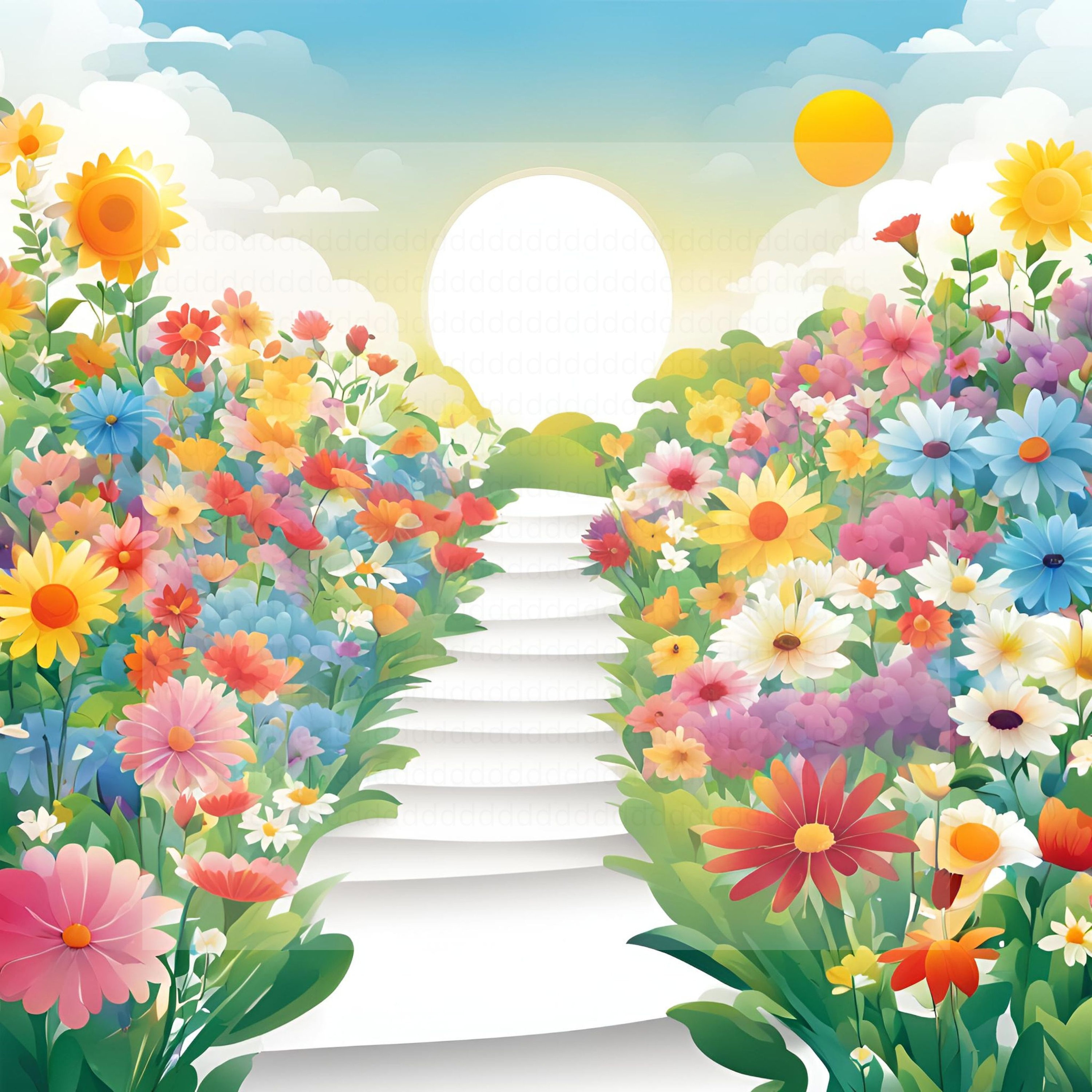 10 Flower Garden Clip Art, Printable Clipart, Jpg, Digital Download ...