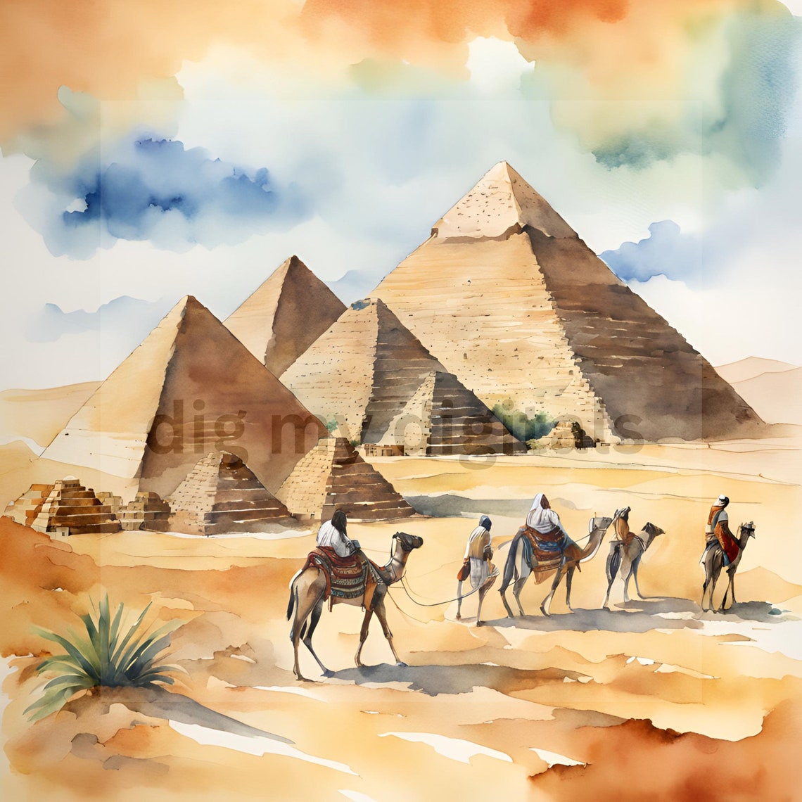 8 Egyptian Pyramids Clip Art, Printable Clipart, Jpg, Digital Download ...