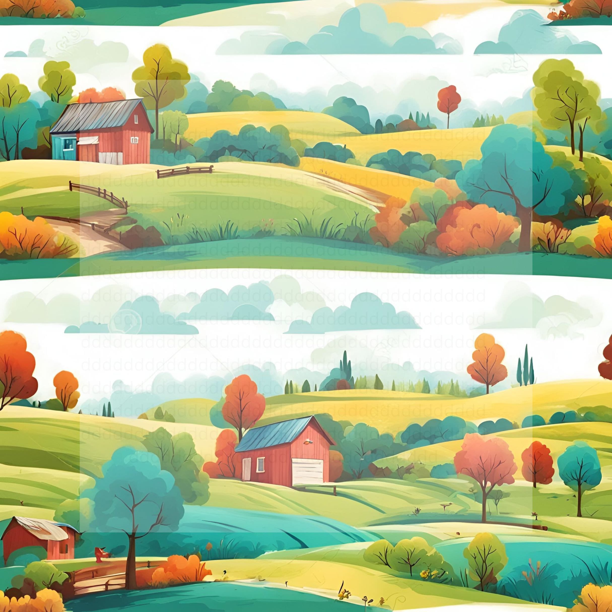 10 Landscape Clip Art, Printable Clipart, Jpg, Digital Download ...