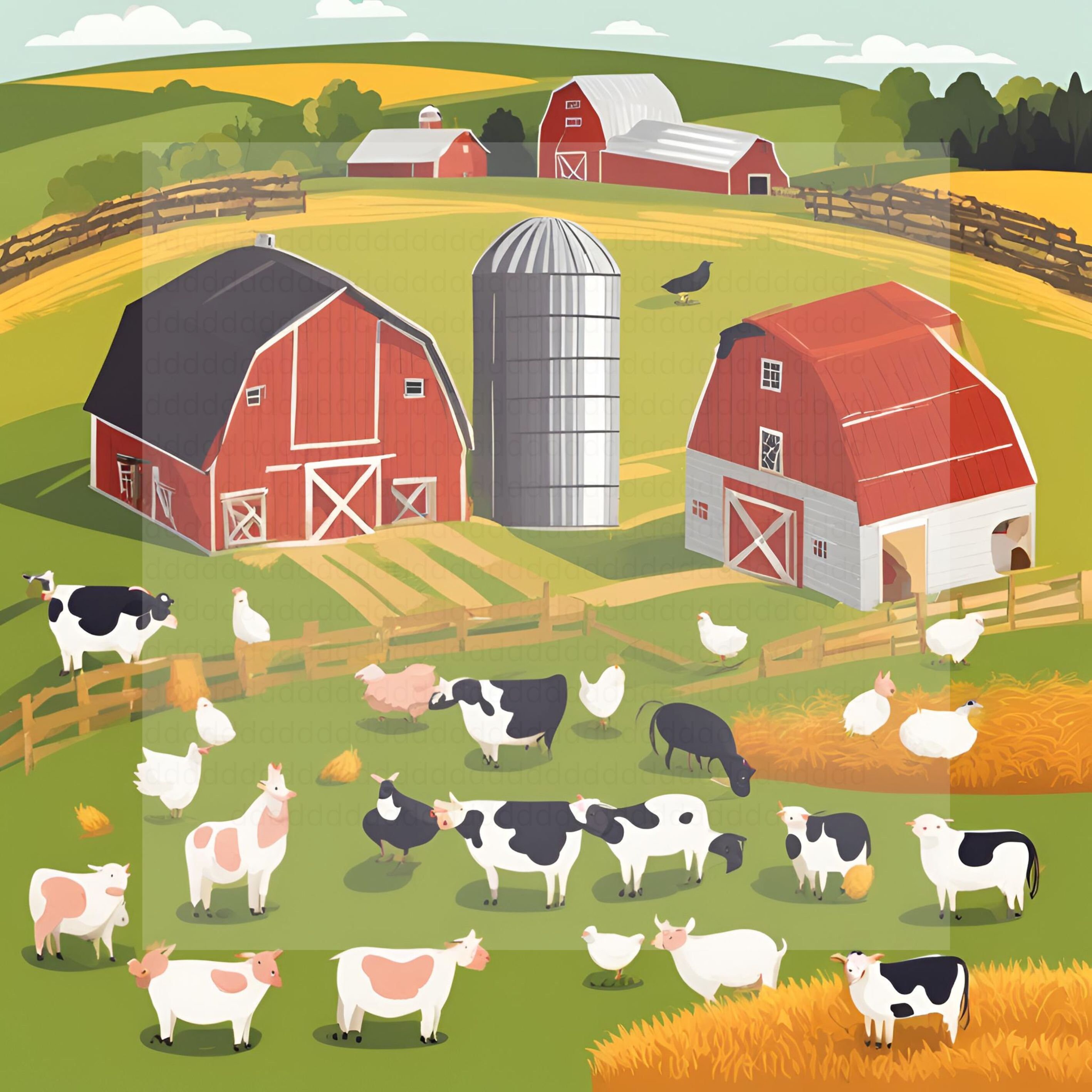 10 Farm Clip Art, Printable Clipart, Jpg, Digital Download ...