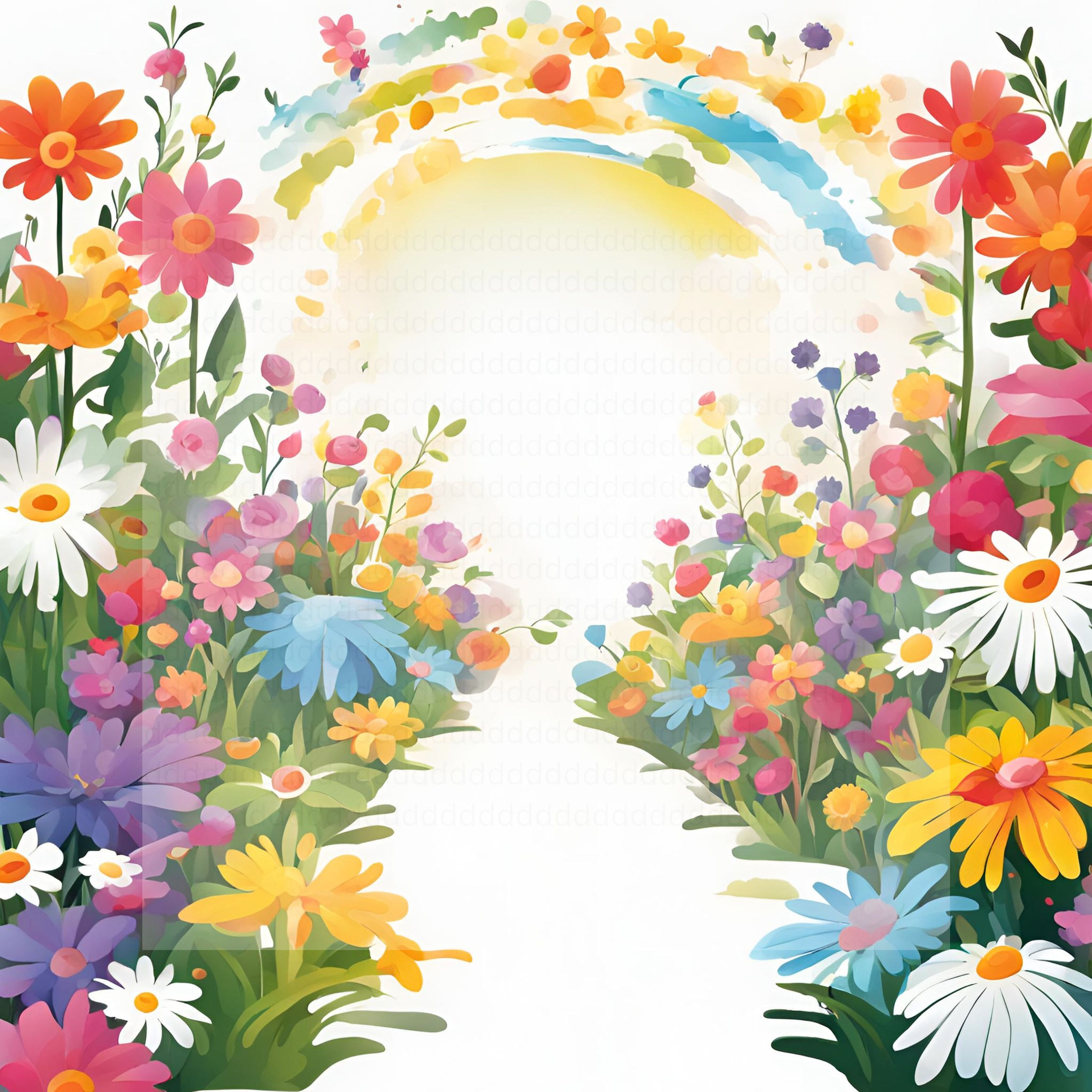 10 Flower Garden Clip Art, Printable Clipart, Jpg, Digital Download ...