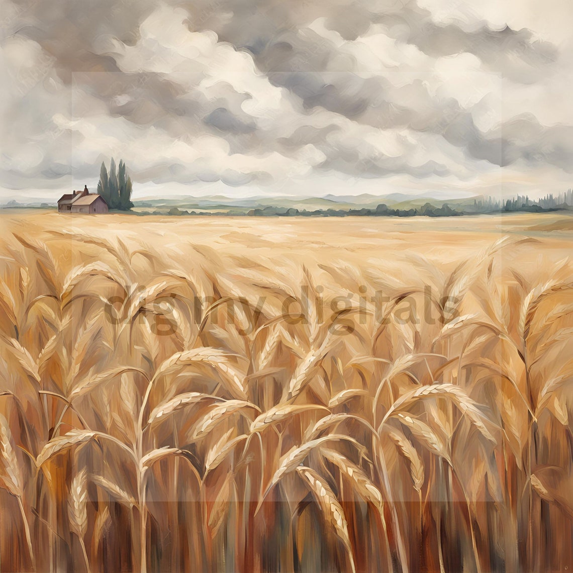 10 Wheat Field Clip Art, Printable Clipart, Jpg, Digital Download ...