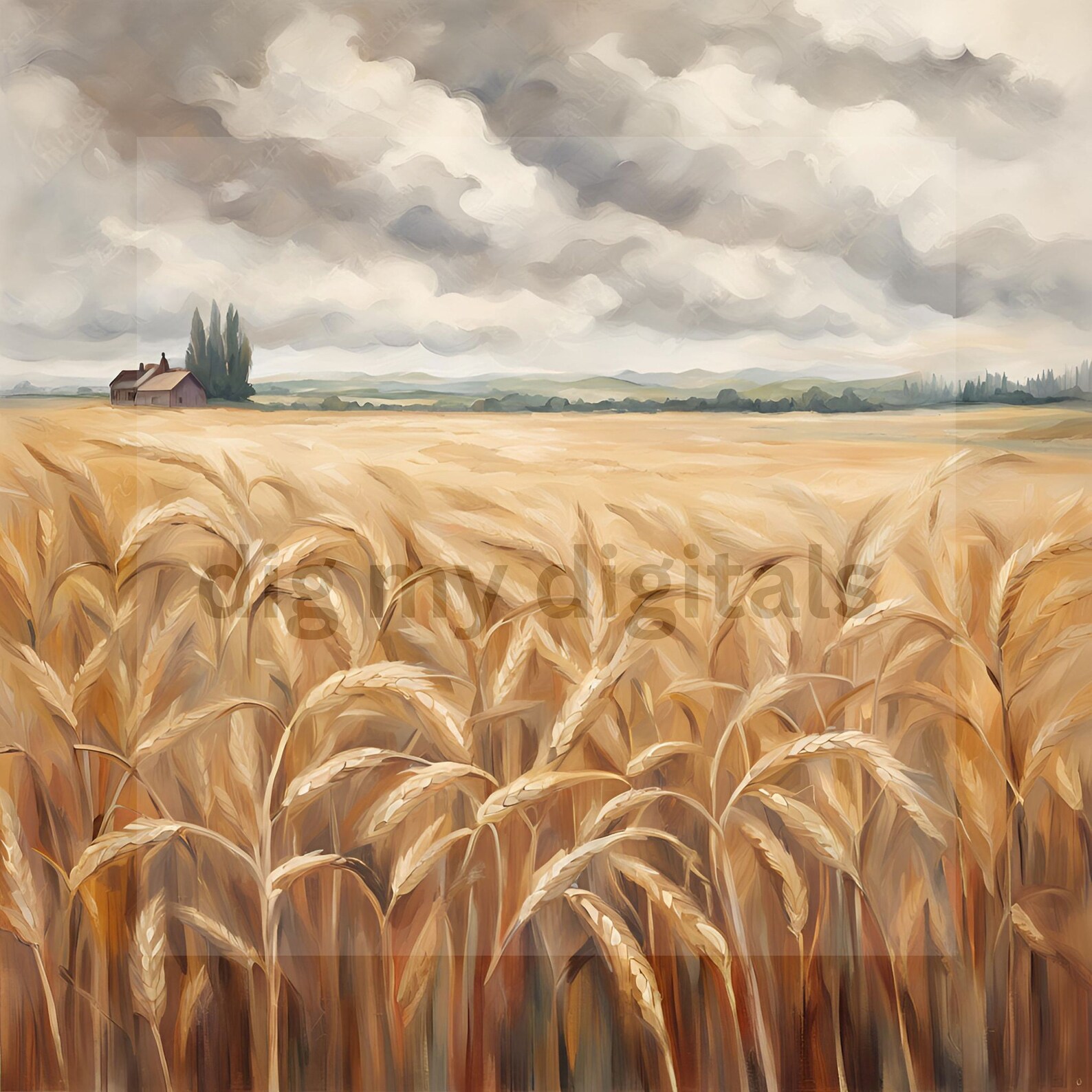 10 Wheat Field Clip Art, Printable Clipart, Jpg, Digital Download ...