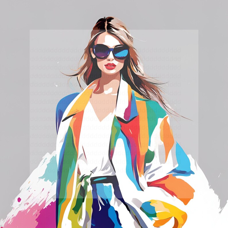 10 Fashion Model Clip Art, Printable Clipart, Jpg, Digital Download ...