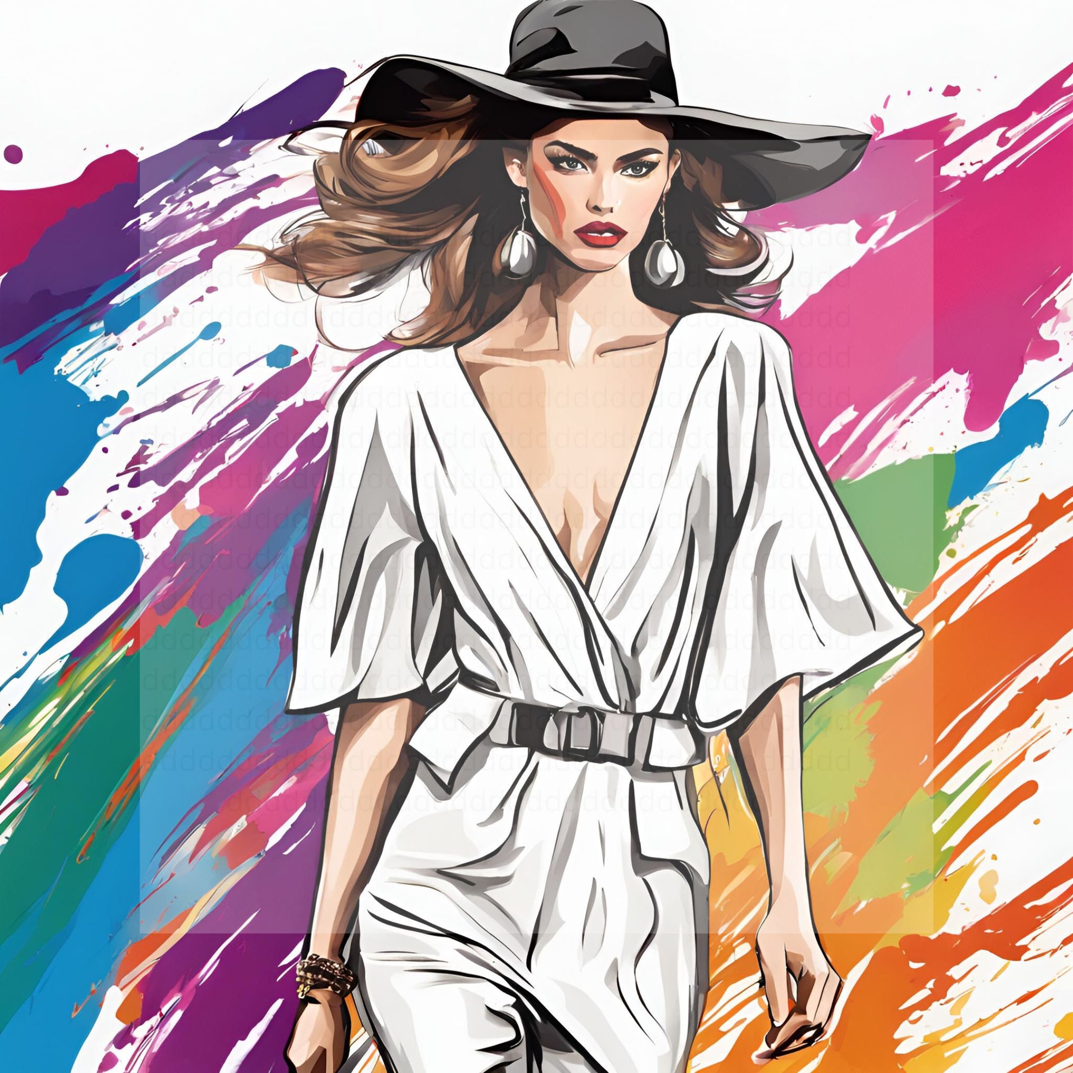 10 Fashion Model Clip Art, Printable Clipart, Jpg, Digital Download ...