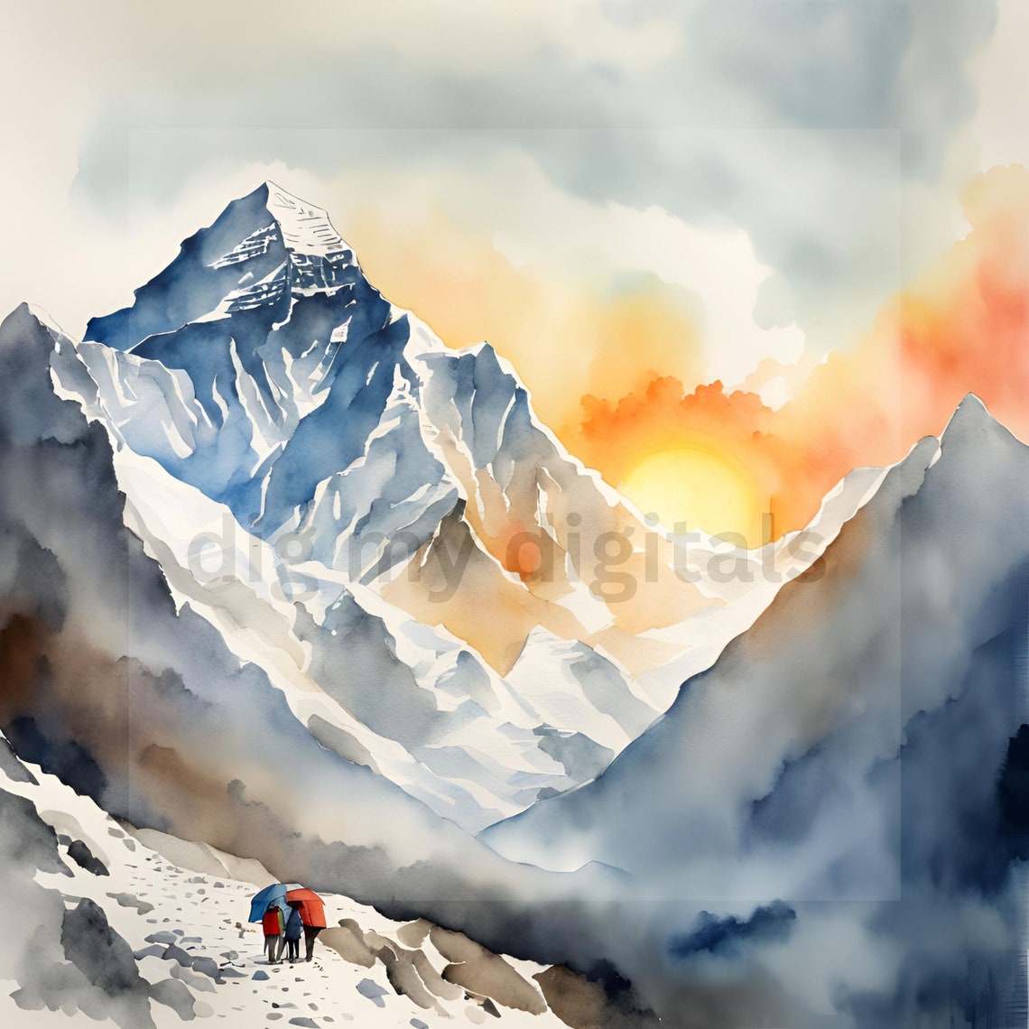 8 Mt Everest Clip Art, Printable Clipart, Jpg, Digital Download ...