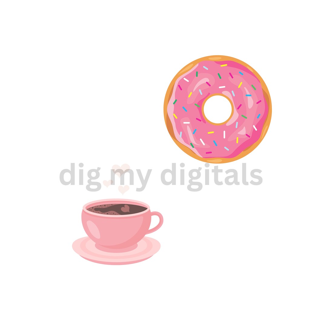 10 Doughnut and Coffeer Clip Art, Printable Clipart, Jpg, Digital ...