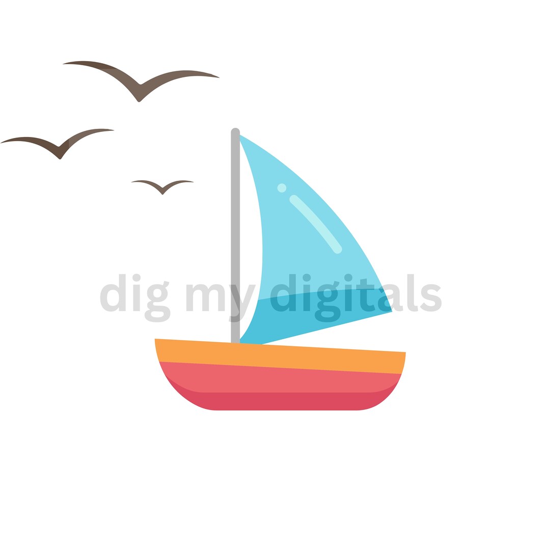 10 Boat Clip Art, Printable Clipart, Jpg, Digital Download ...