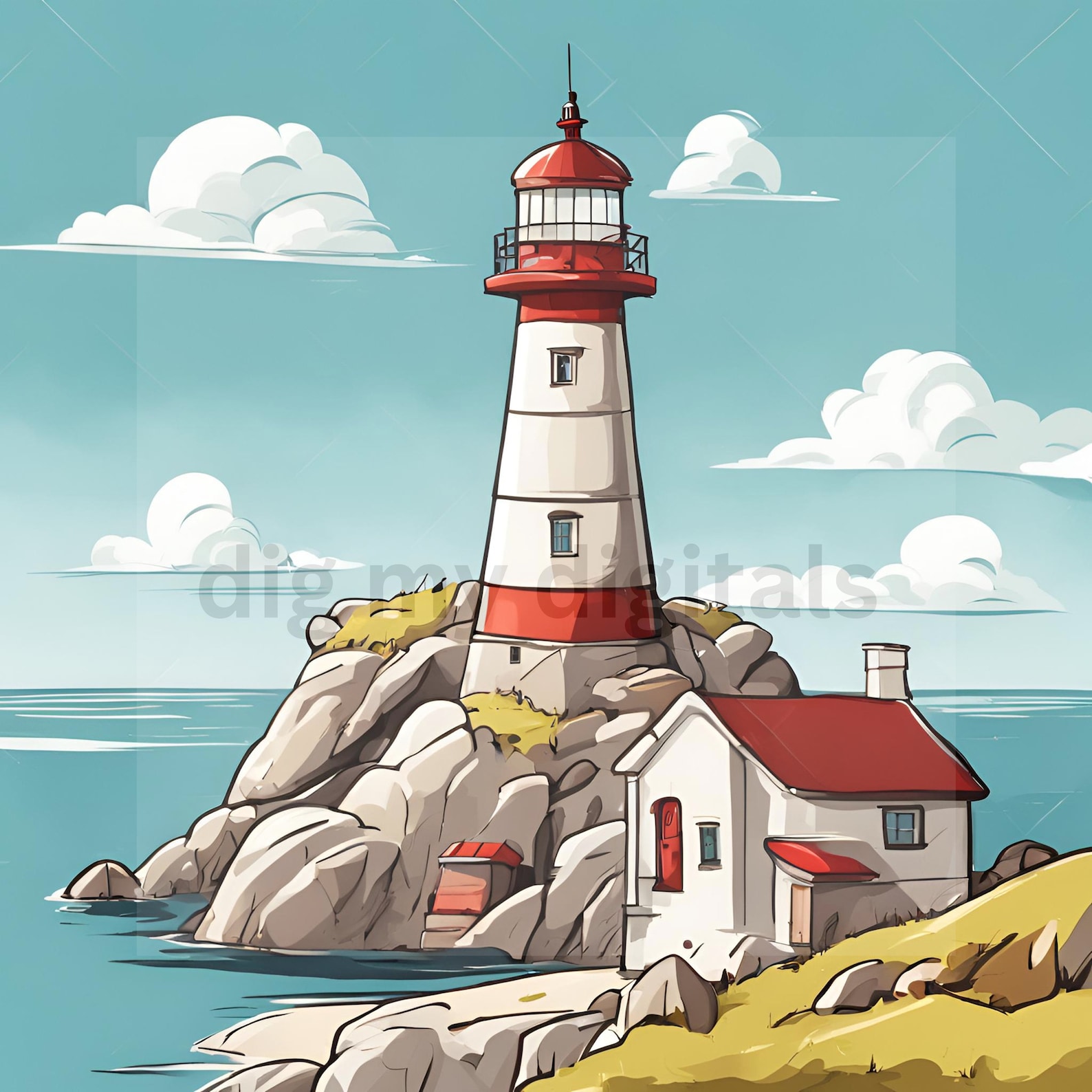 10 Lighthouse Clip Art, Printable Clipart, Jpg, Digital Download ...