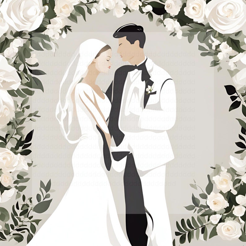 10 Bride and Groom Clip Art, Printable Clipart, Jpg, Digital Download ...