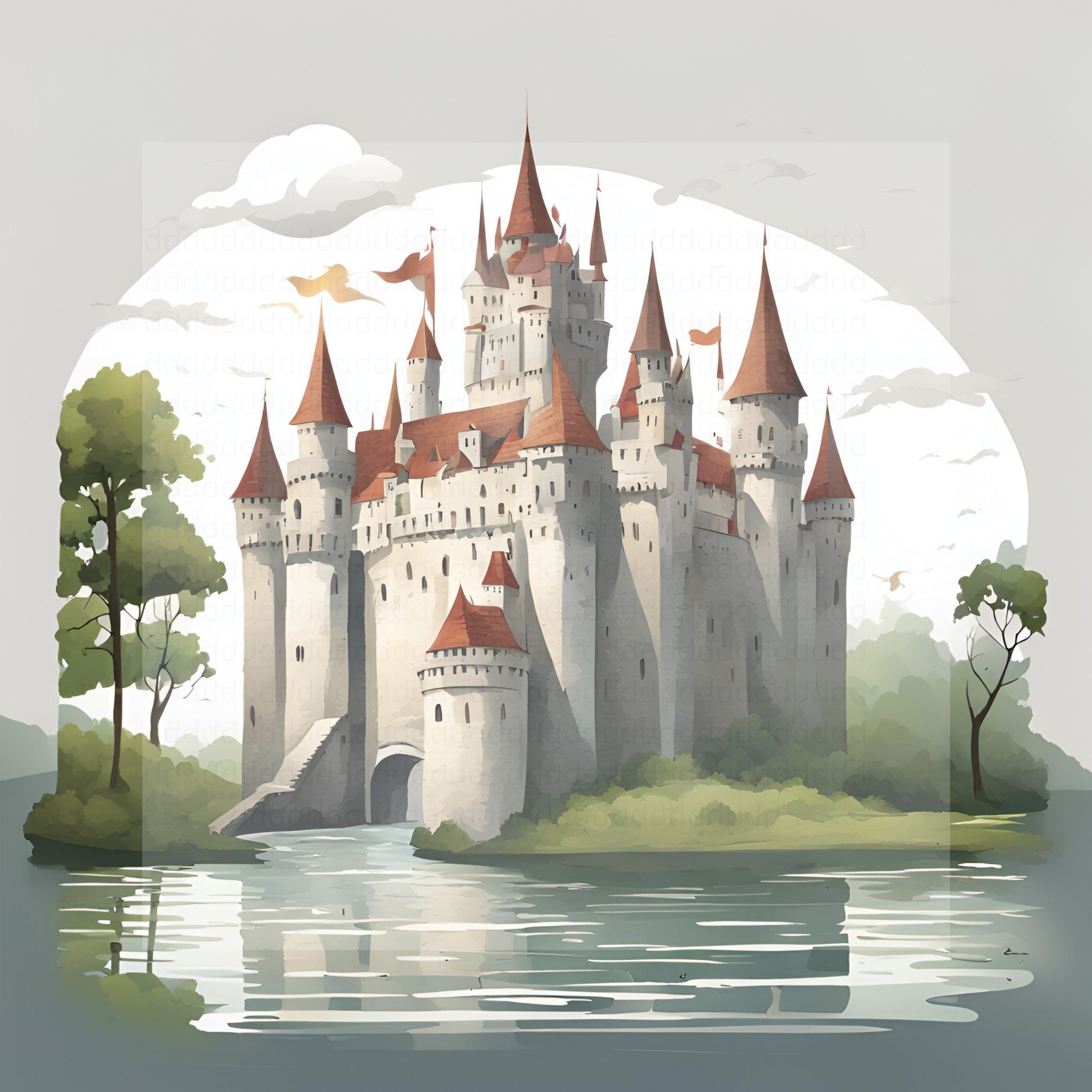 10 Castle Clip Art, Printable Clipart, Jpg, Digital Download ...