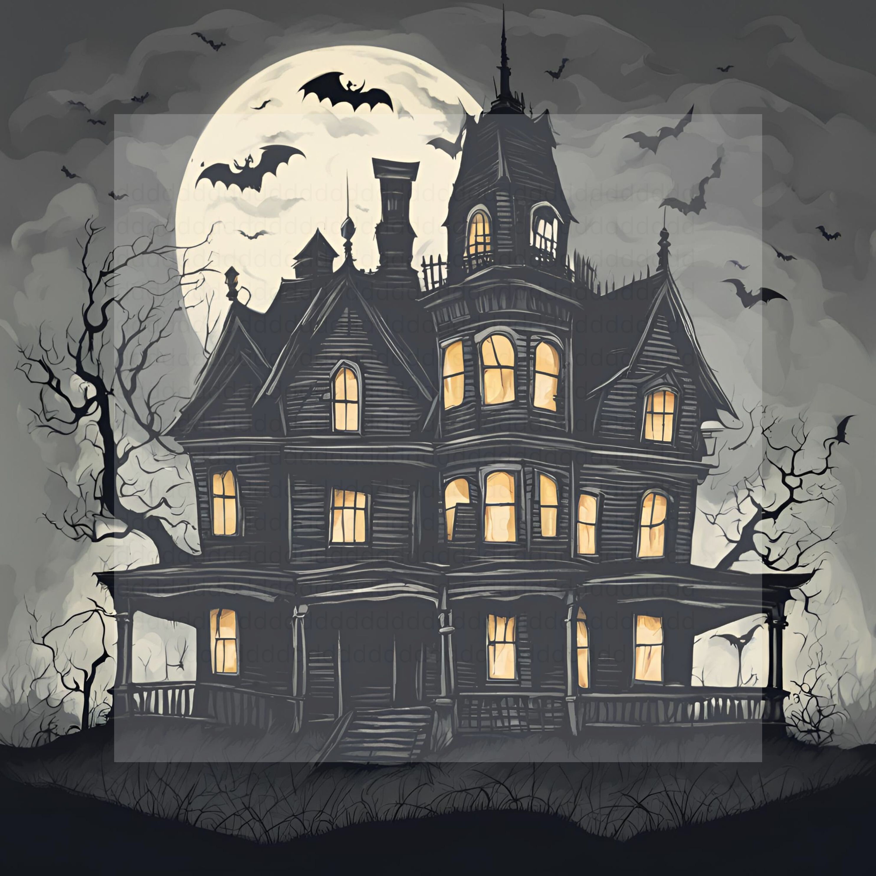 10 Haunted House Clip Art, Printable Clipart, Jpg, Digital Download ...