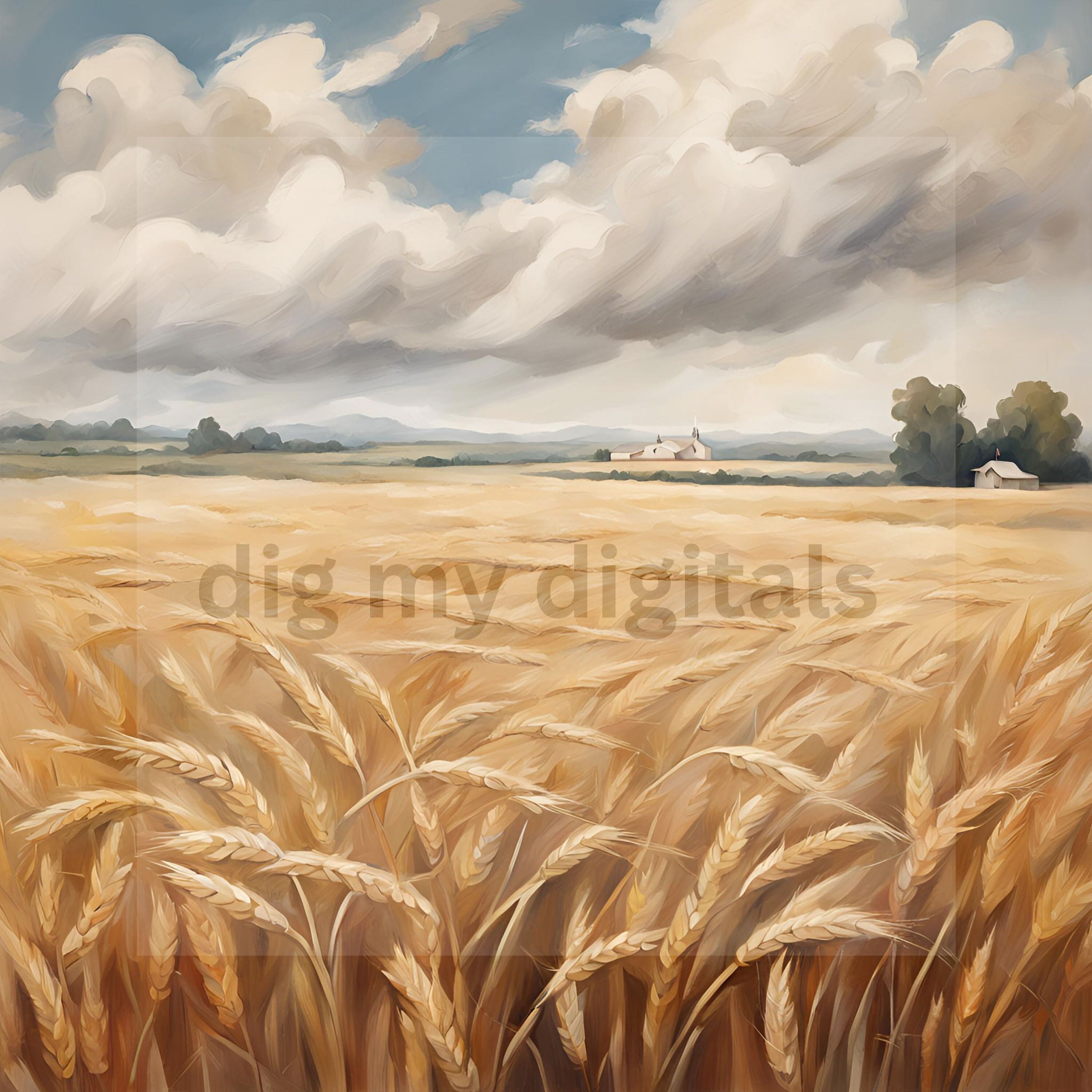 10 Wheat Field Clip Art, Printable Clipart, Jpg, Digital Download ...