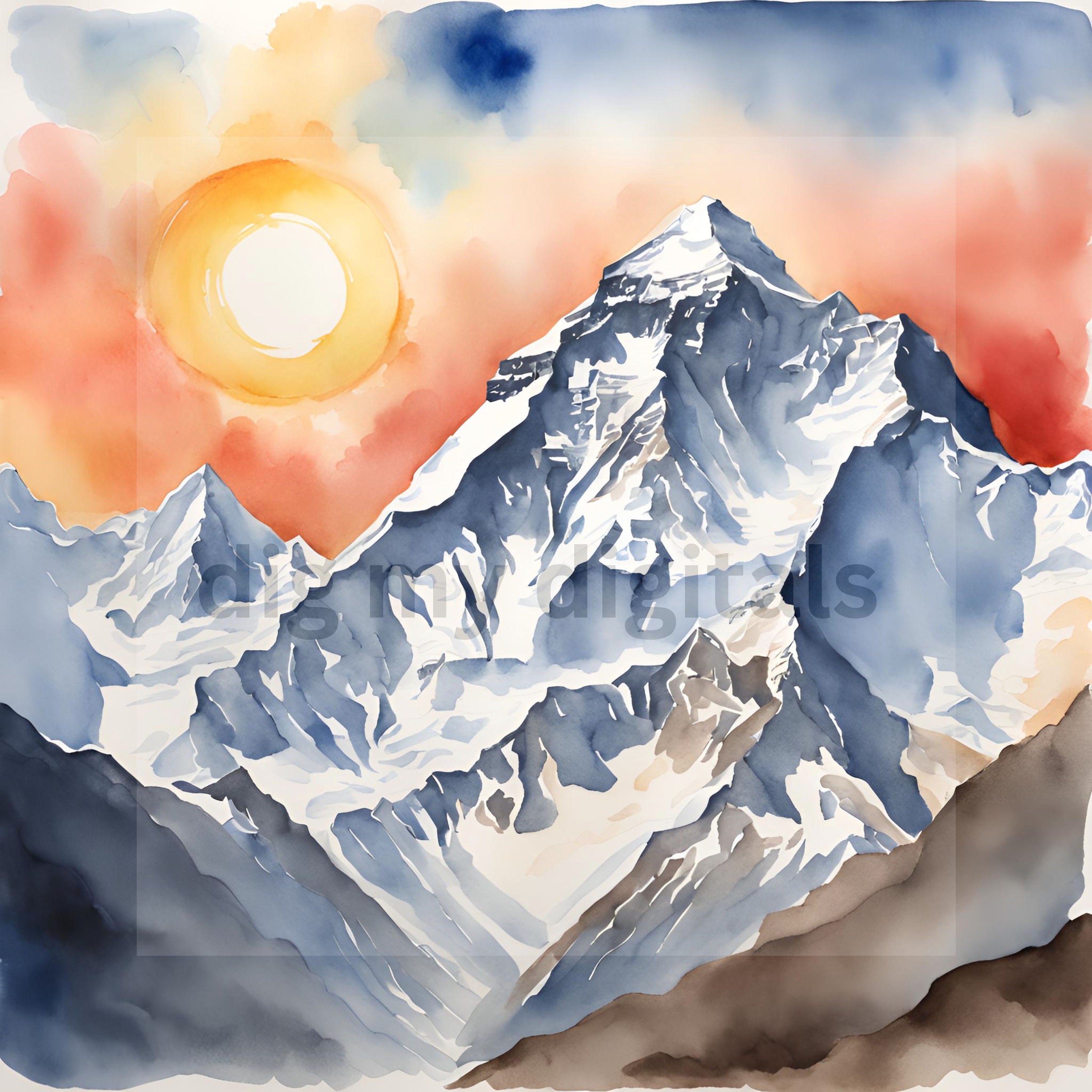 8 Mt Everest Clip Art, Printable Clipart, Jpg, Digital Download ...