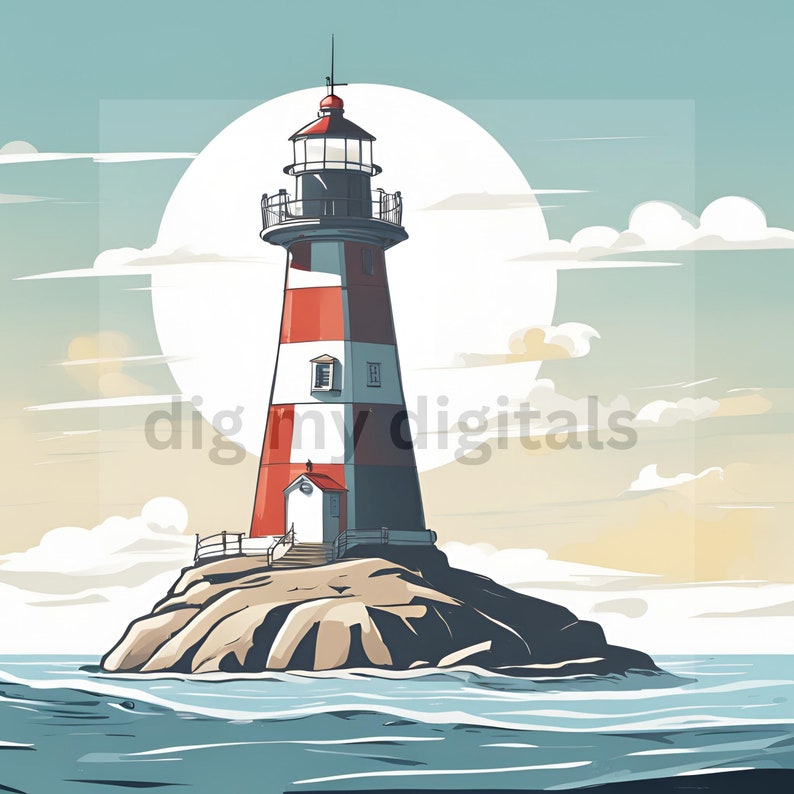 10 Lighthouse Clip Art, Printable Clipart, Jpg, Digital Download ...