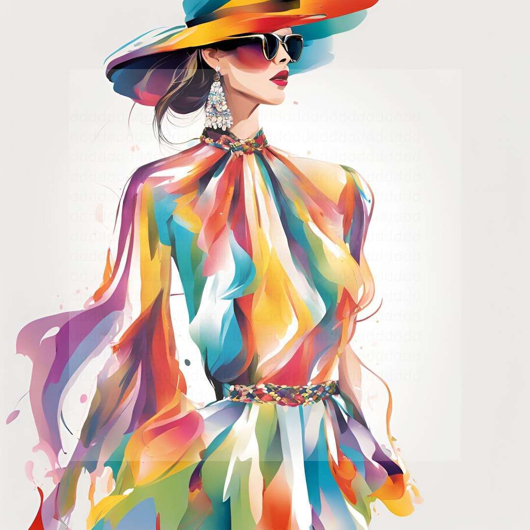 10 Fashion Model Clip Art, Printable Clipart, Jpg, Digital Download ...