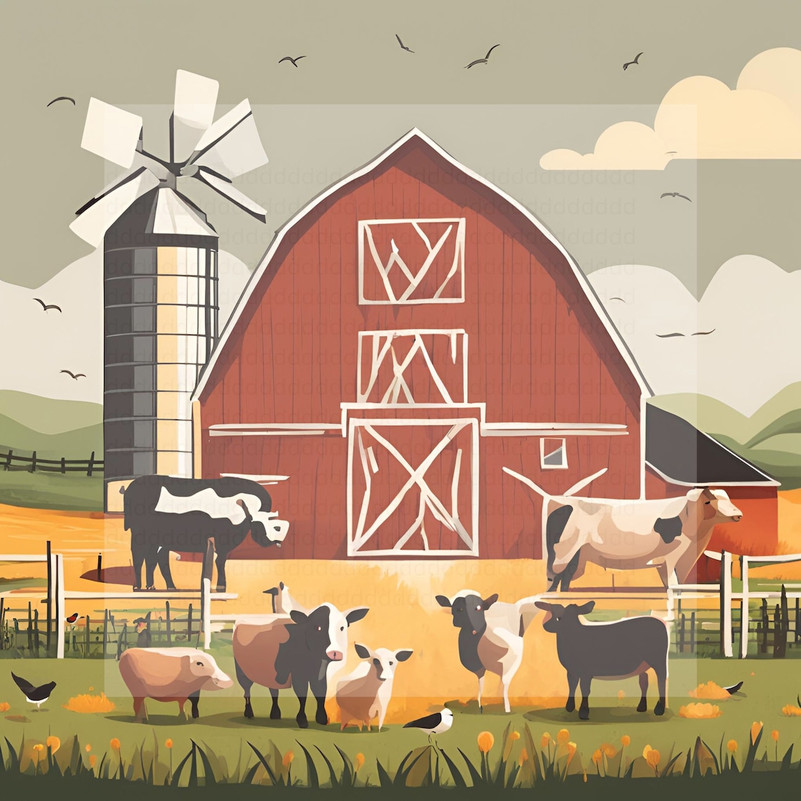 10 Farm Clip Art, Printable Clipart, Jpg, Digital Download ...