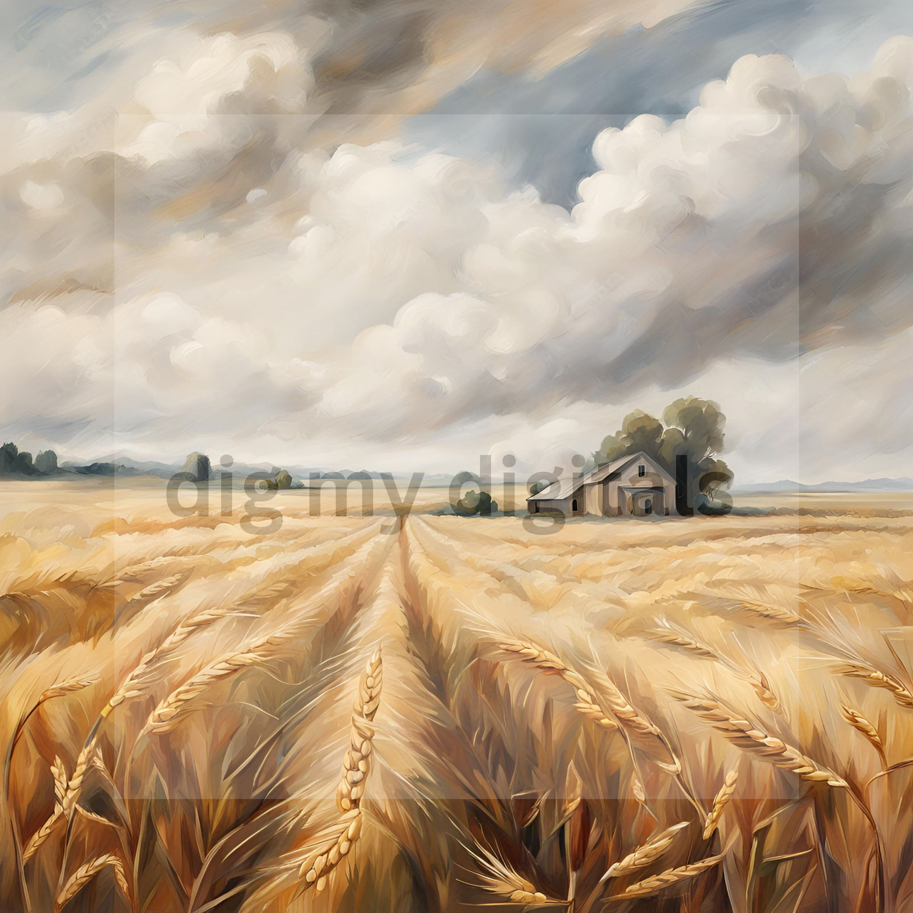 10 Wheat Field Clip Art, Printable Clipart, Jpg, Digital Download ...