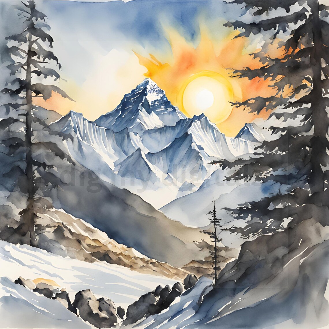 8 Mt Everest Clip Art, Printable Clipart, Jpg, Digital Download ...