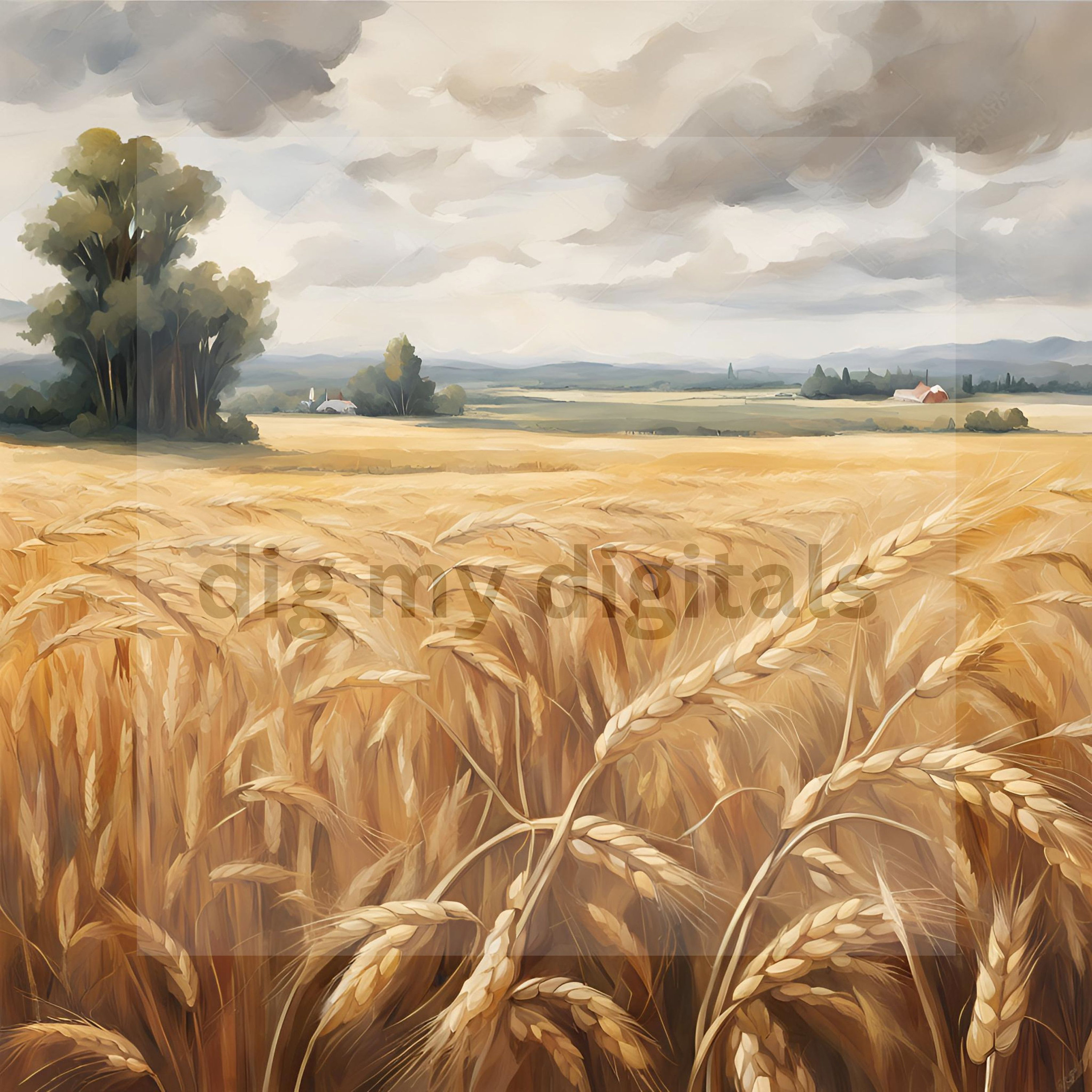 10 Wheat Field Clip Art, Printable Clipart, Jpg, Digital Download ...