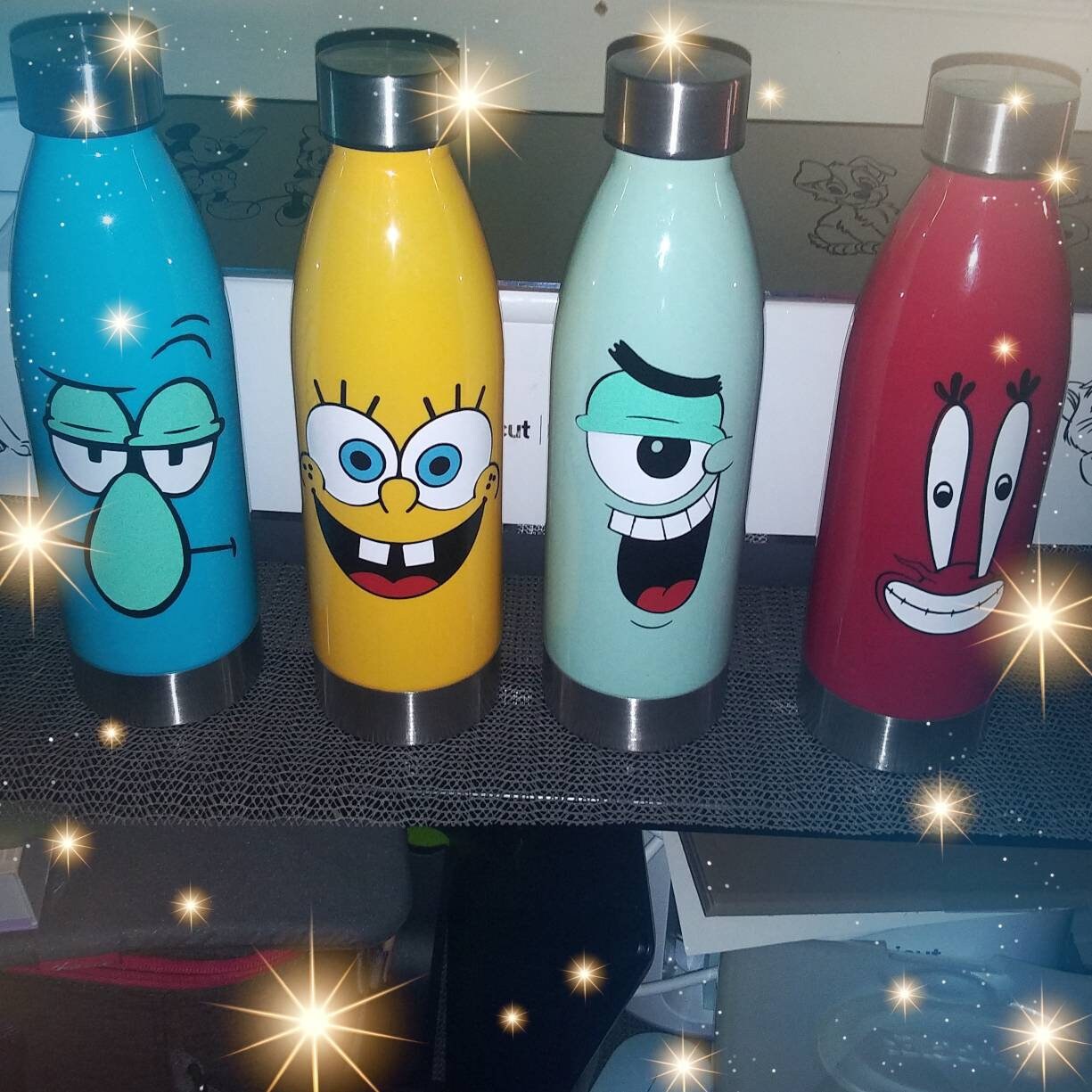 Spongebob Water Bottle Characters | Etsy