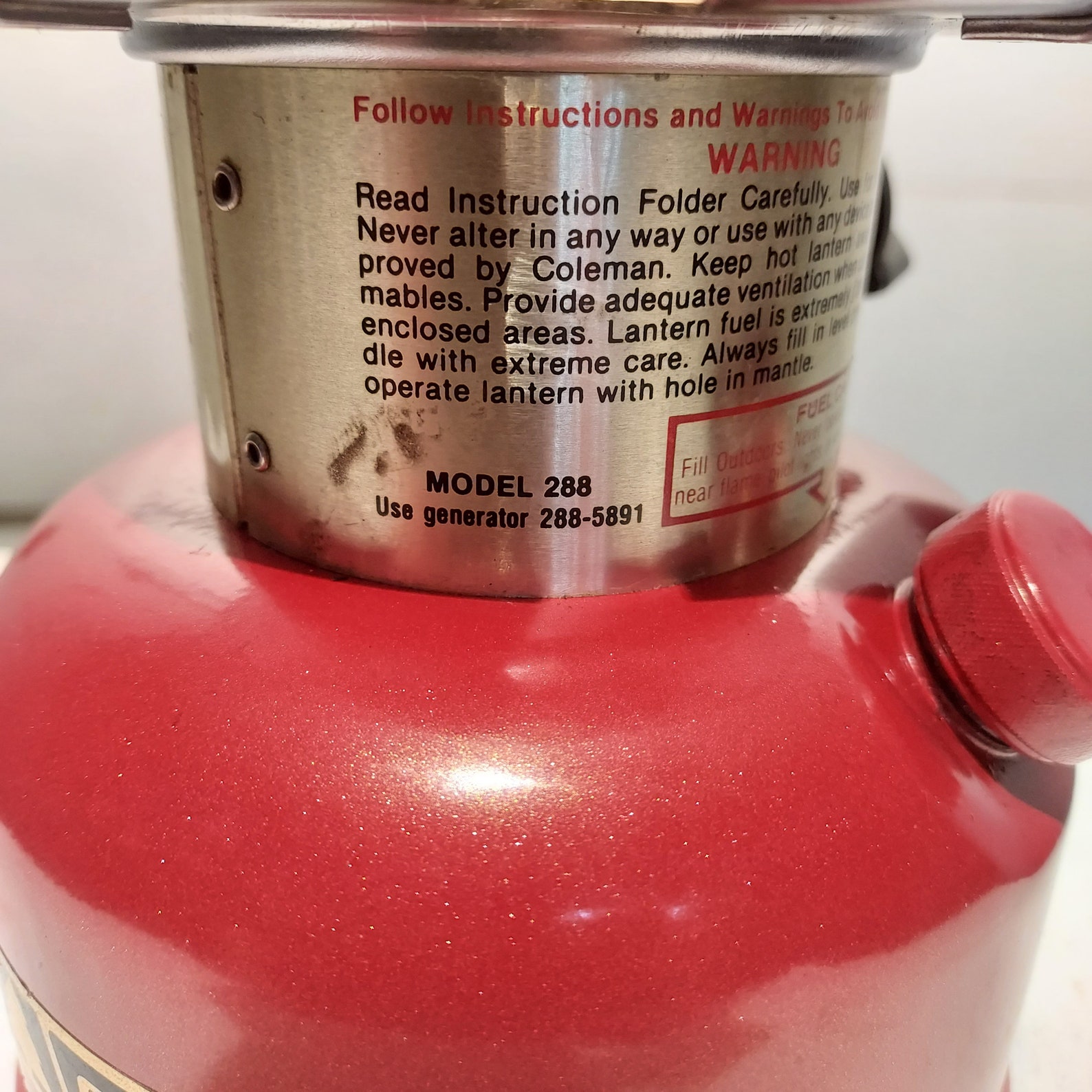 Custom Coleman 288 Lantern, Red, Working Great. - Etsy